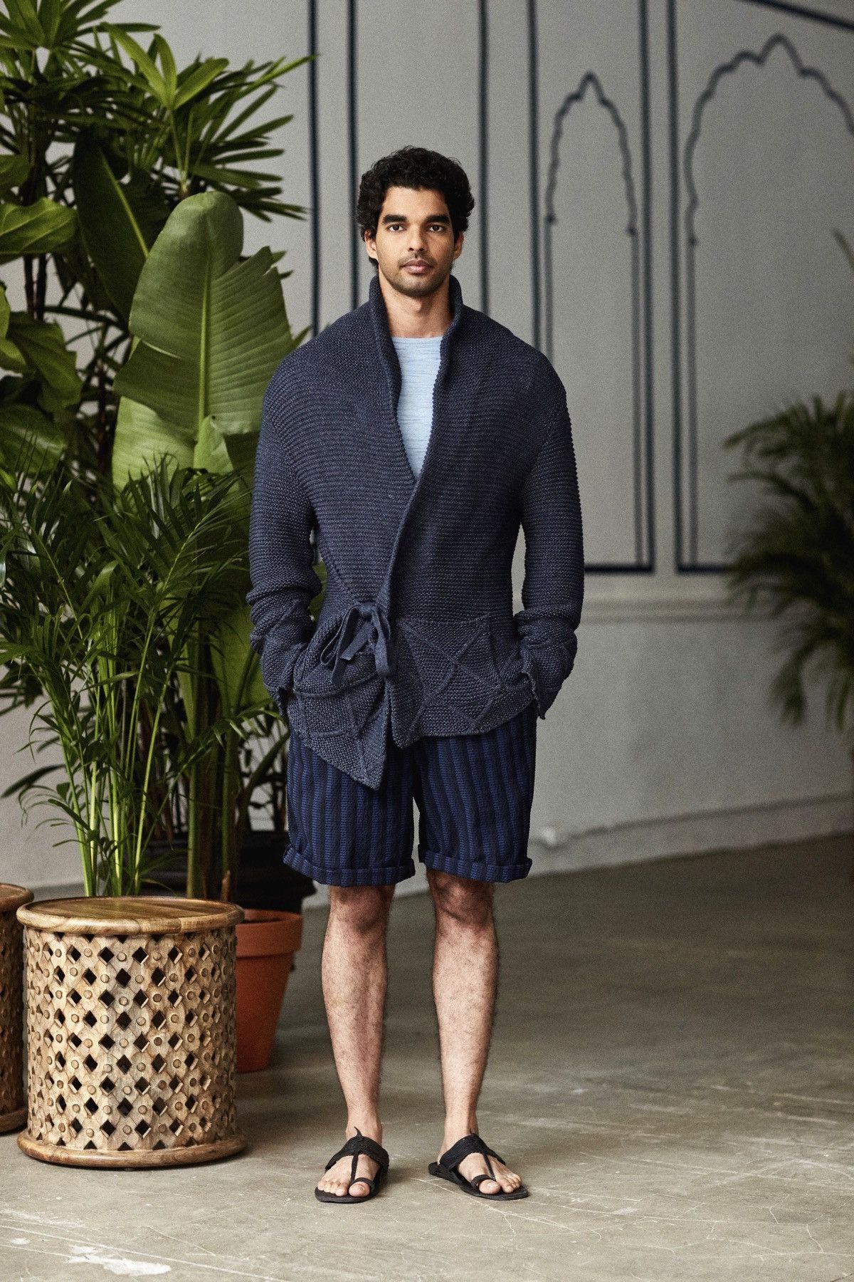 Eidos Napoli INDIGO SASHIKO WRAP CARDIGAN | Grailed