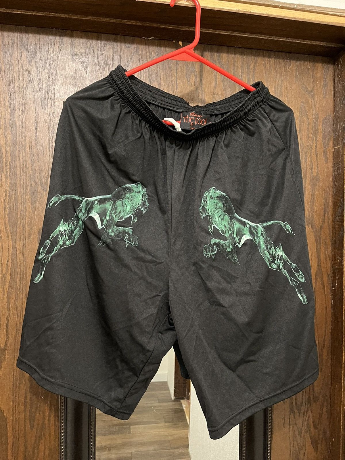 Sad Boys Bladee Green Lion Basketball Shorts Black | L | Grailed