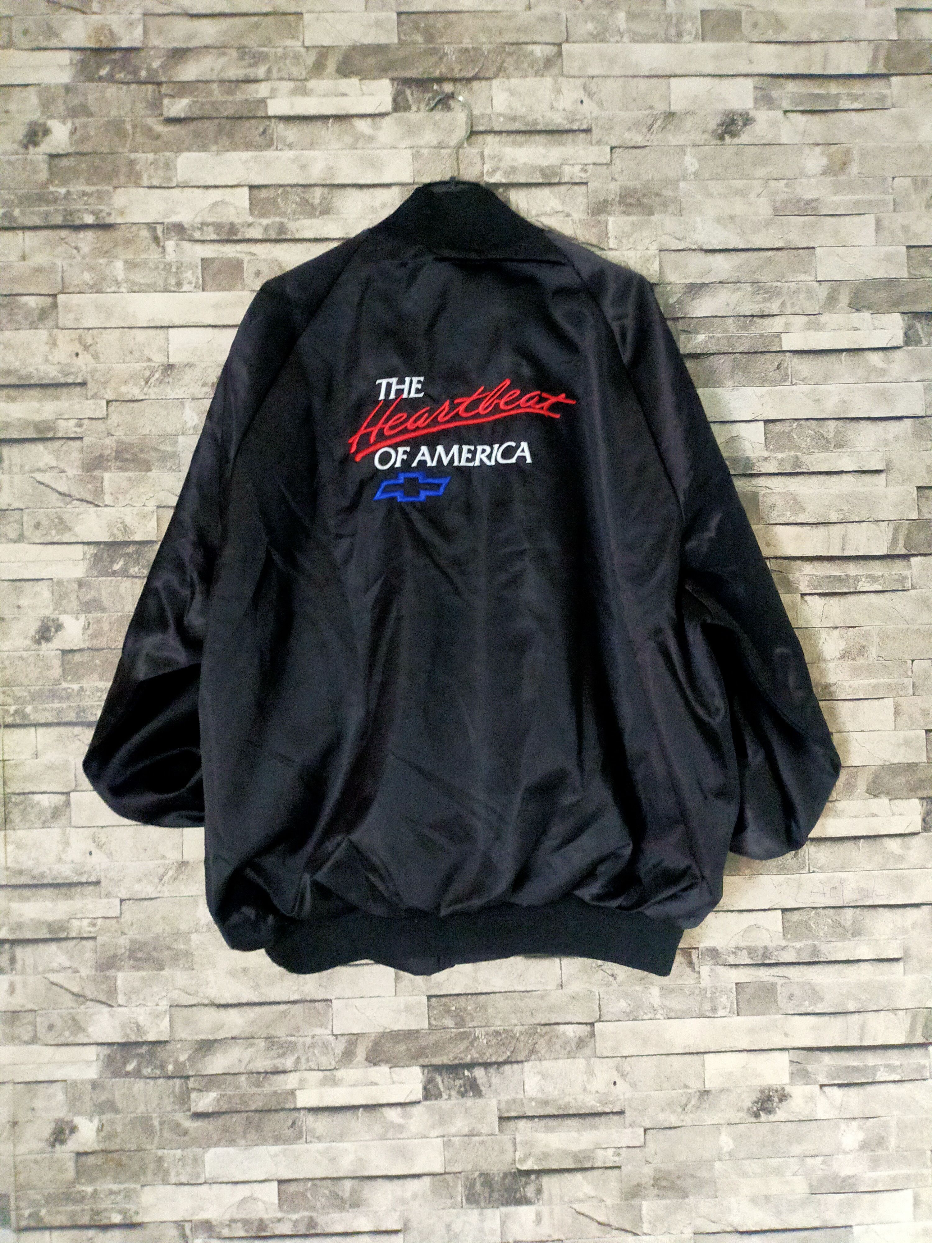 Chevy × Varsity Jacket × Vintage Vintage Chevy the heartbeat of america ...