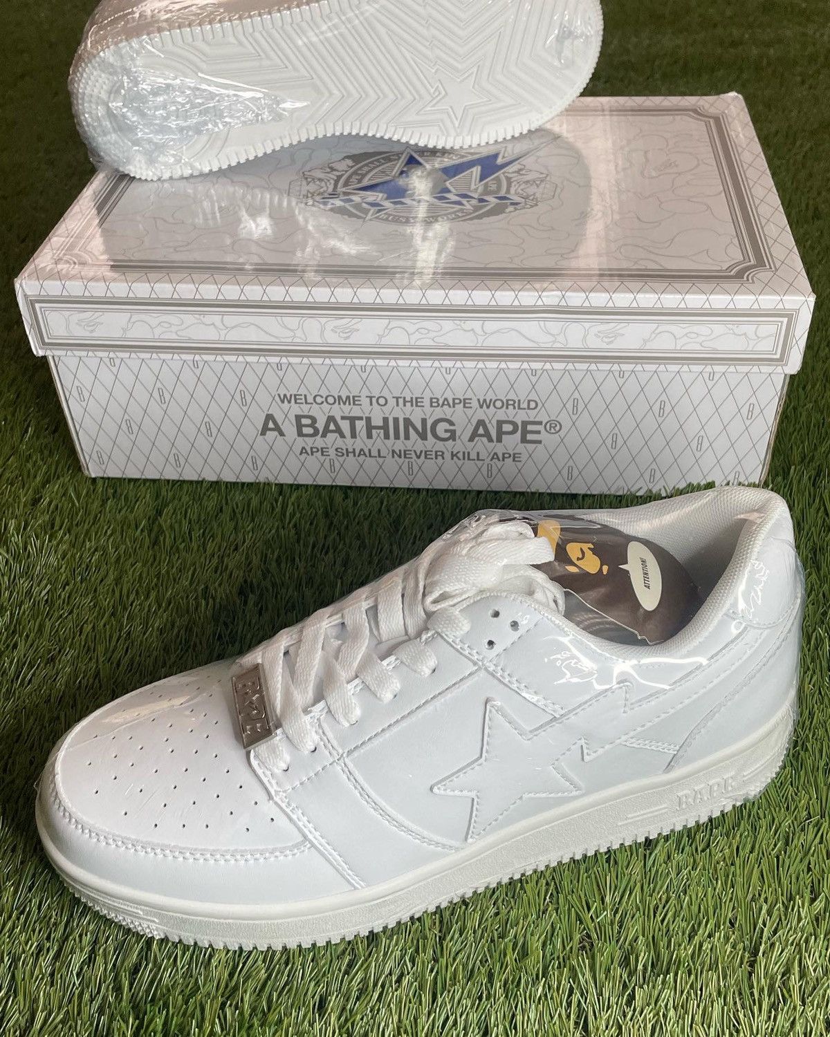 Bape A Bathing Ape Bapesta Triple White Air Force 1 | Grailed