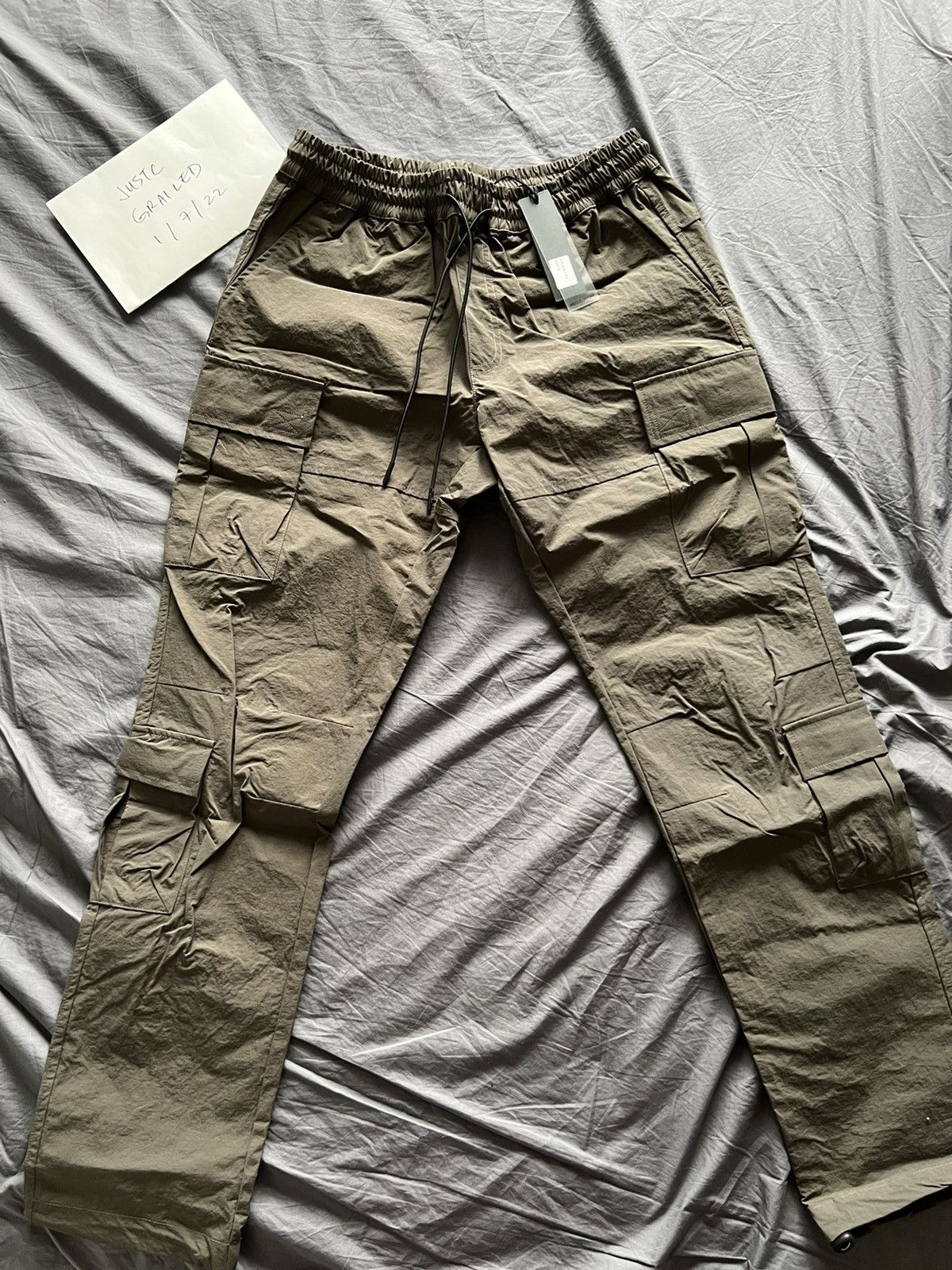 Richie Le Collection Richie Le 4 Pocket Nylon Cargo Pants Grey Medium ...