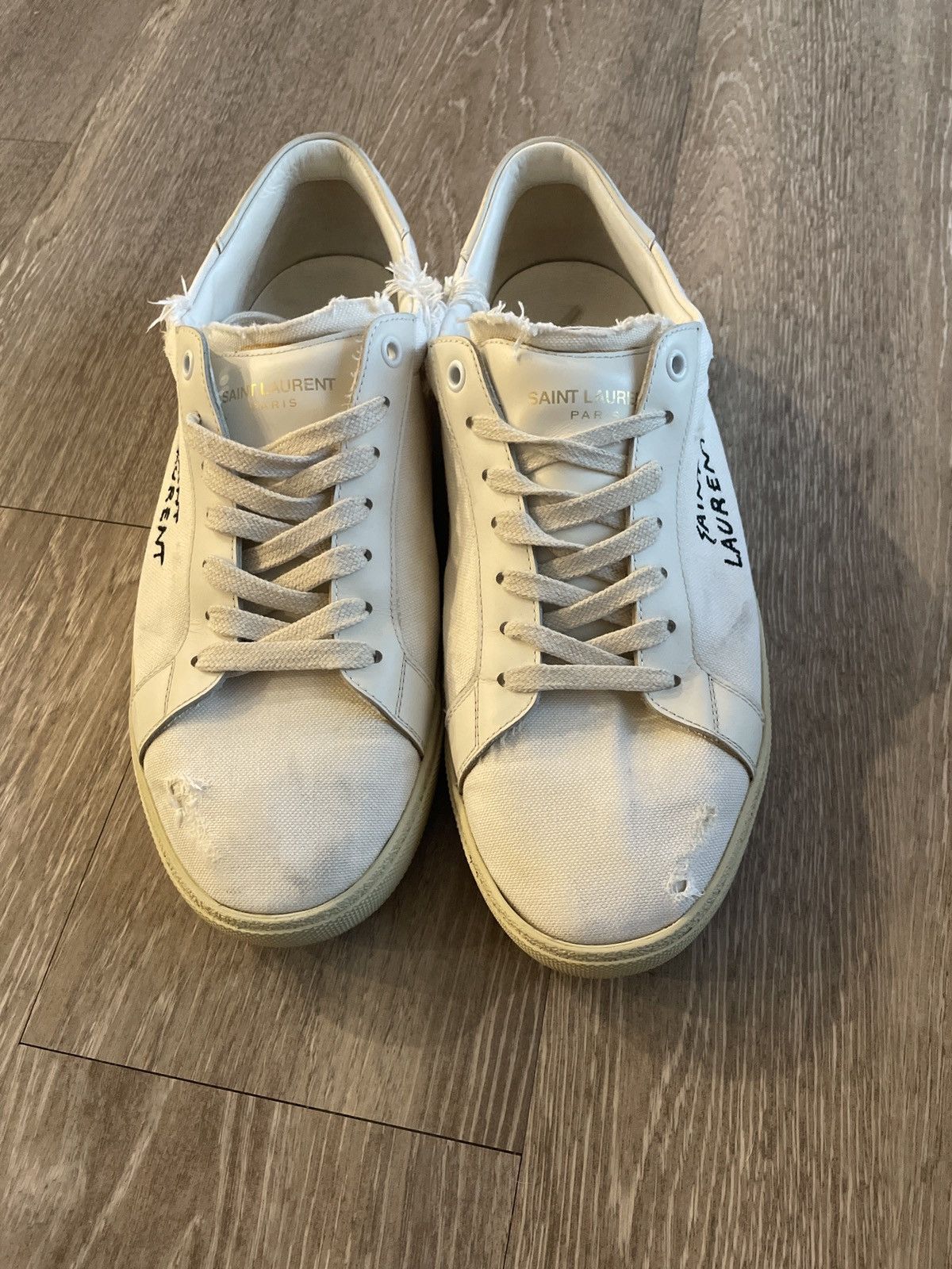 Saint Laurent Paris YSL Court Classics in Canvas and Leather | Grailed