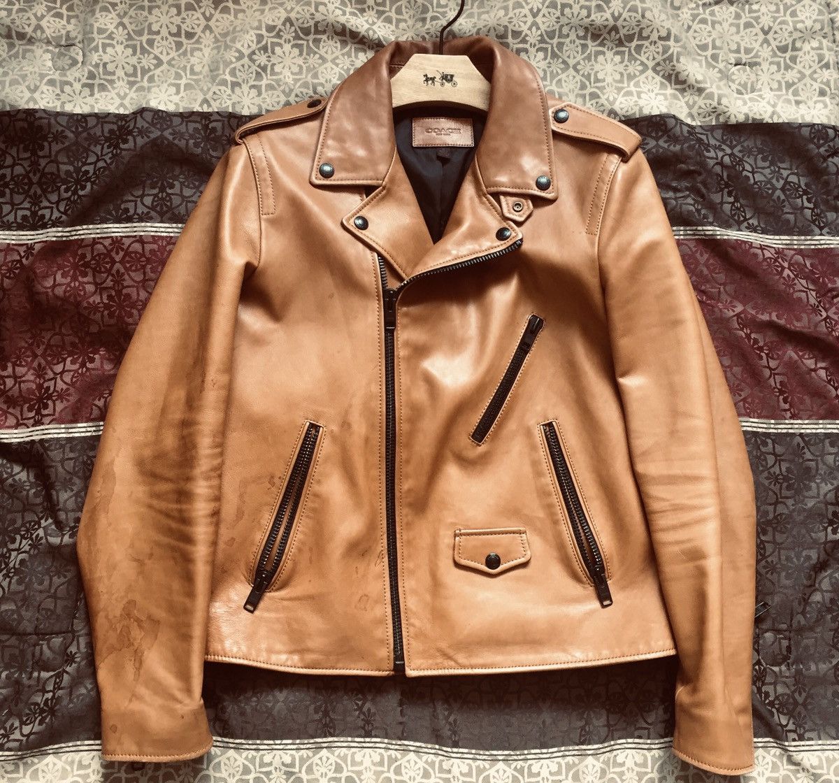 Coach LAST DROP Coach Motorcycle Leather Jacket Rare Color | Grailed