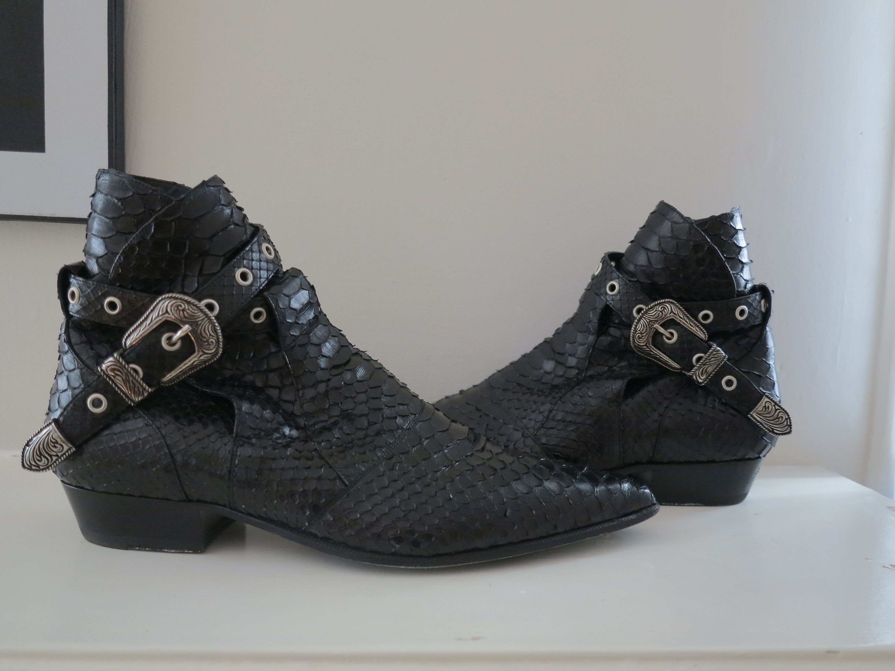 Saint Laurent Paris saint Laurent python boots | Grailed