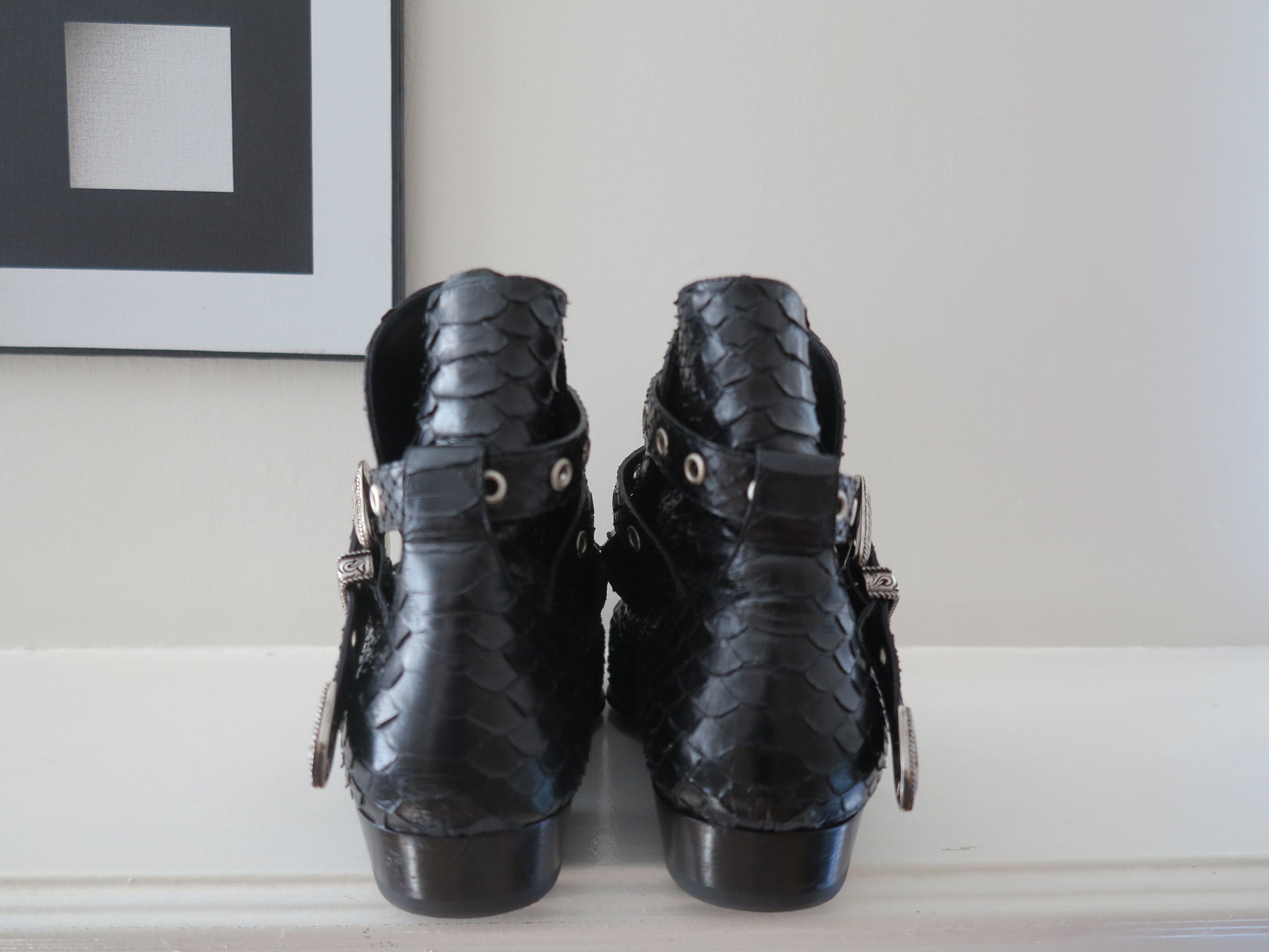 Saint Laurent Paris saint Laurent python boots | Grailed