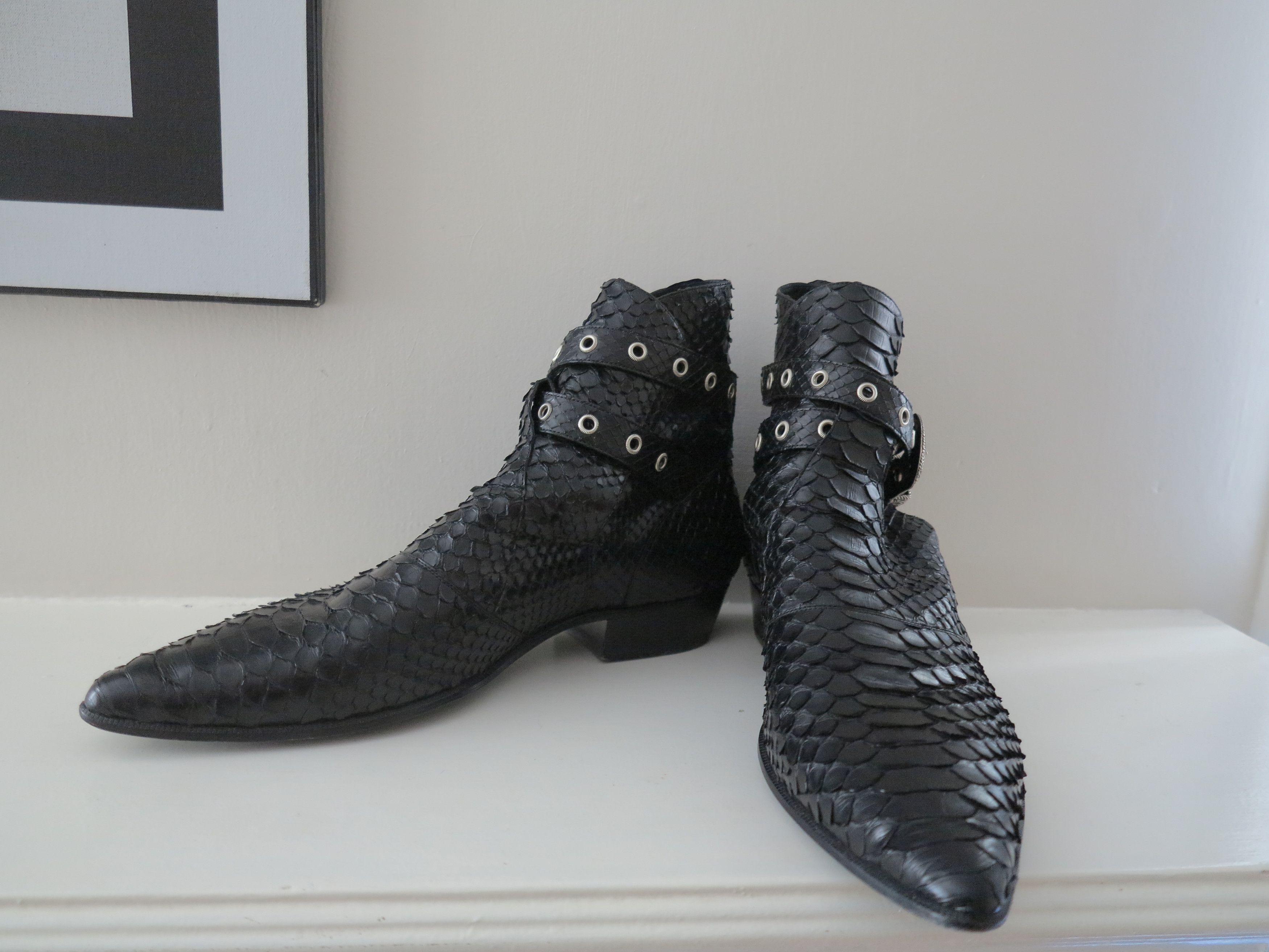 Saint Laurent Paris saint Laurent python boots | Grailed
