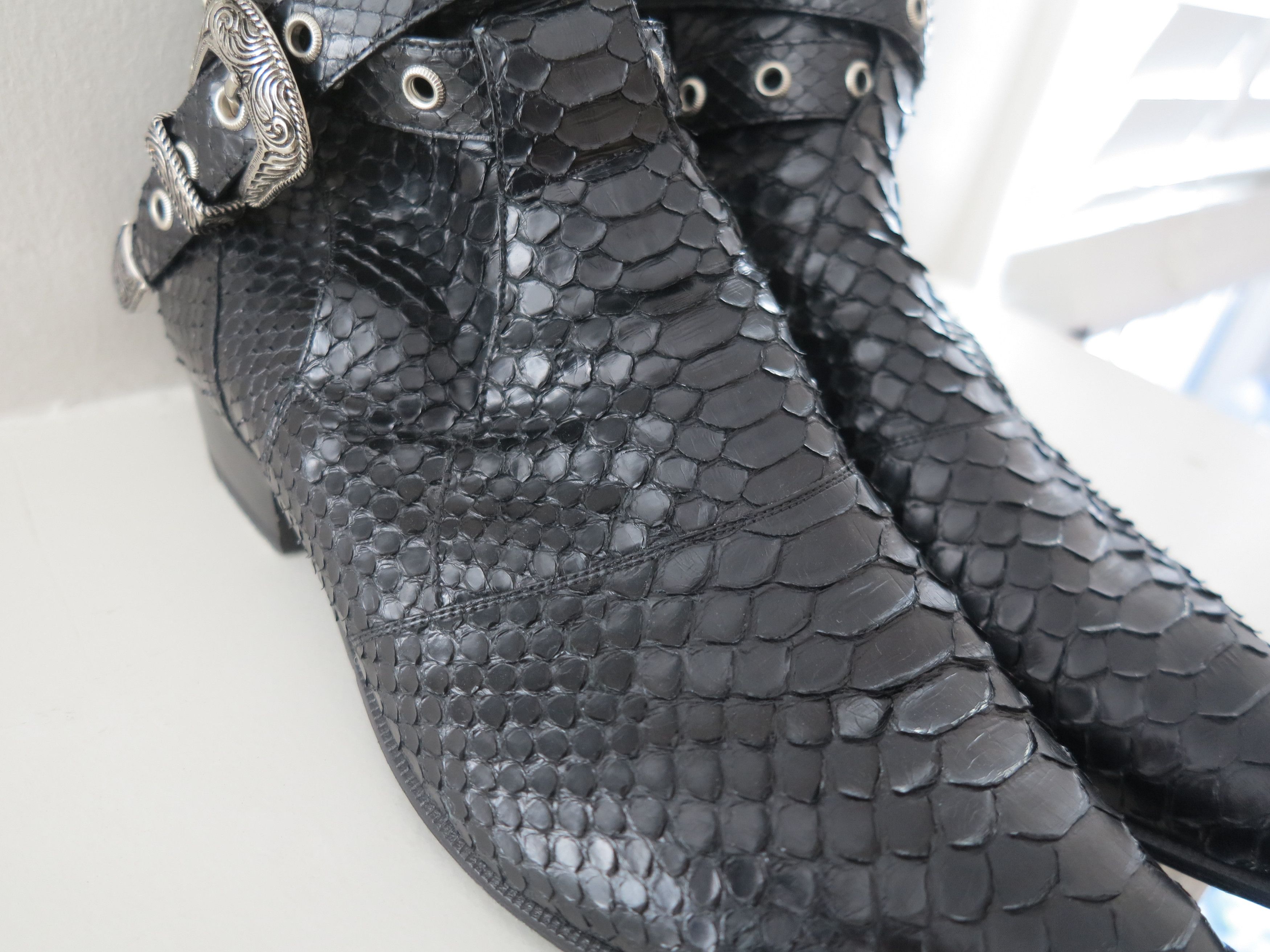 Saint Laurent Paris saint Laurent python boots | Grailed