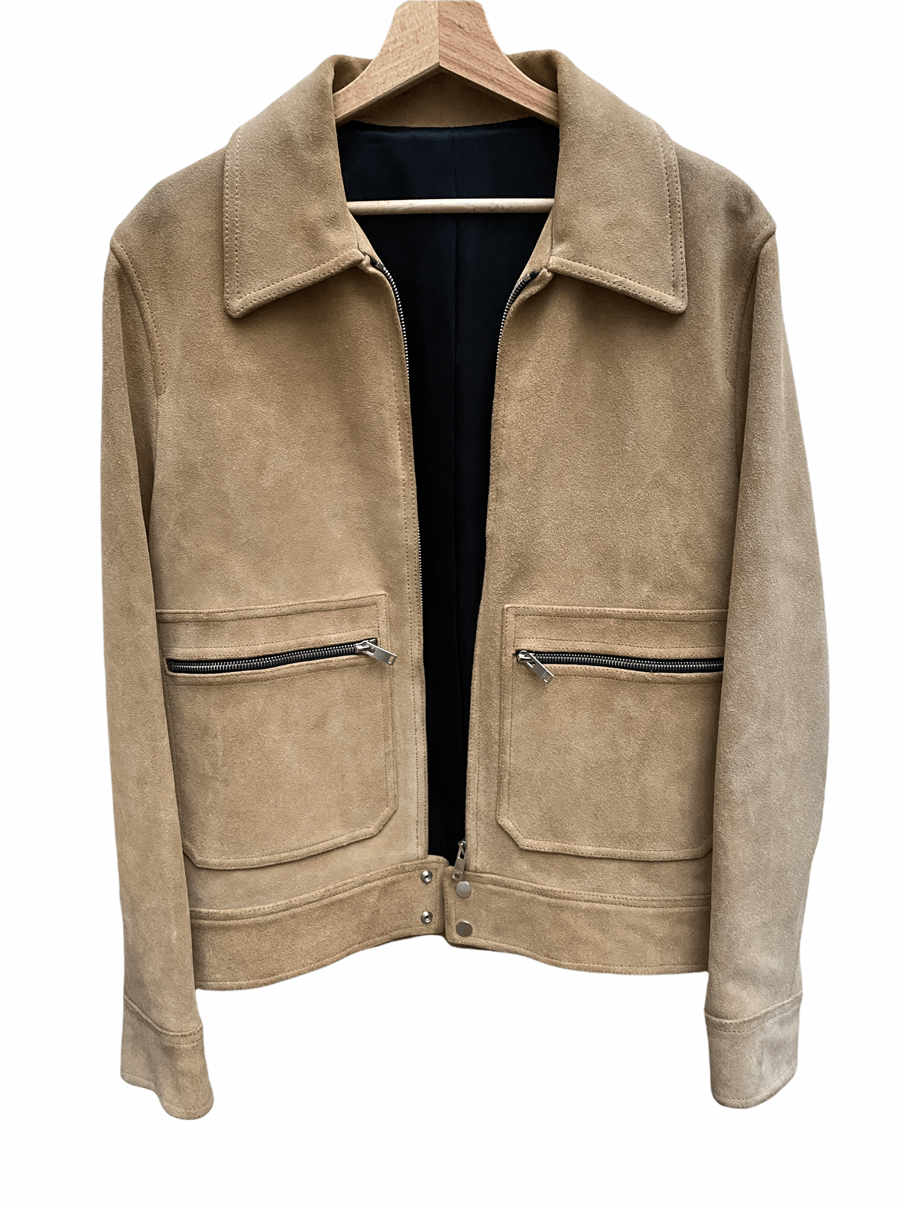 Sandro Sand Suede Leather Jacket | Grailed