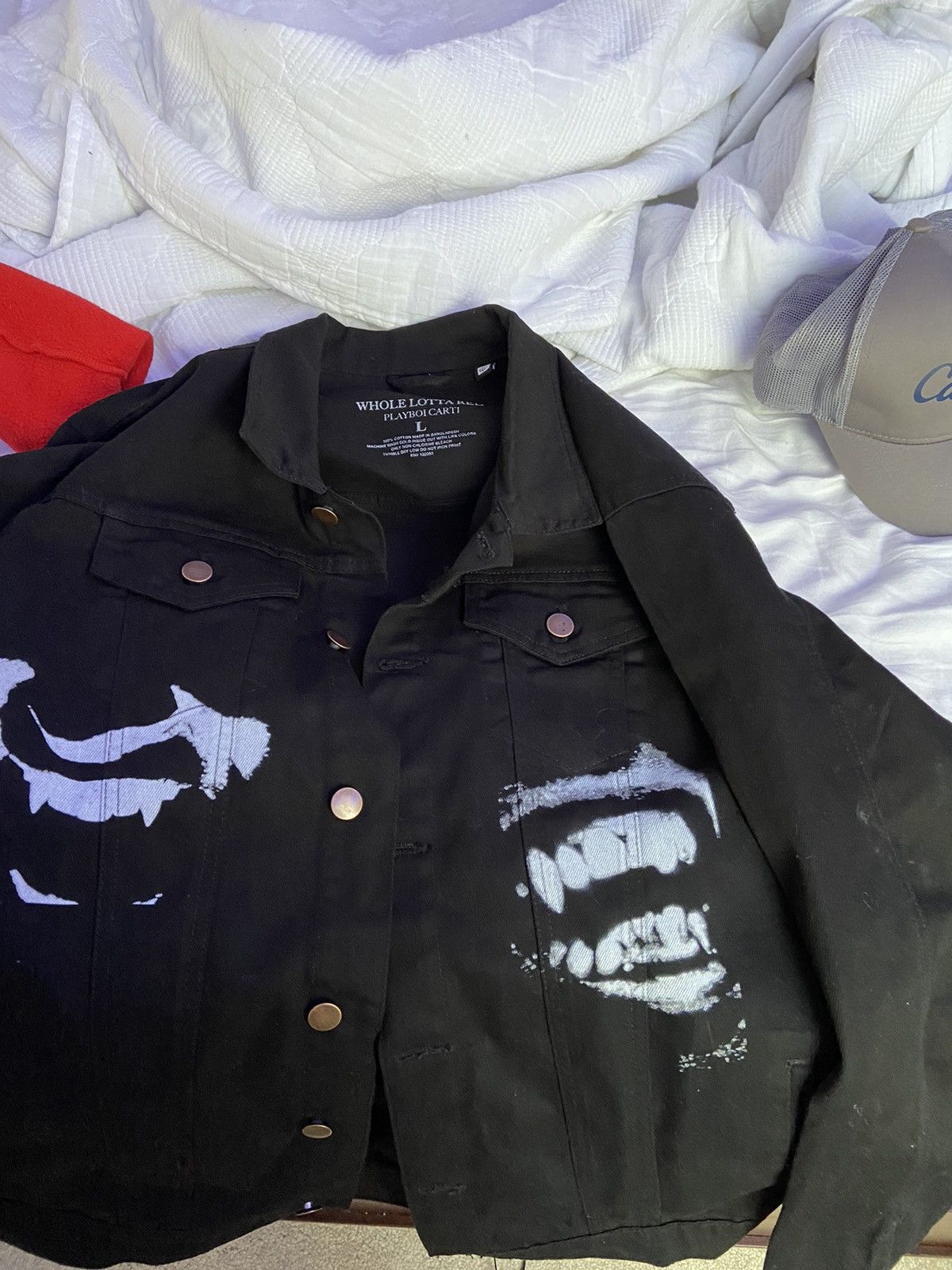 Playboi Carti WLR denim black Playboi carti jacket | Grailed