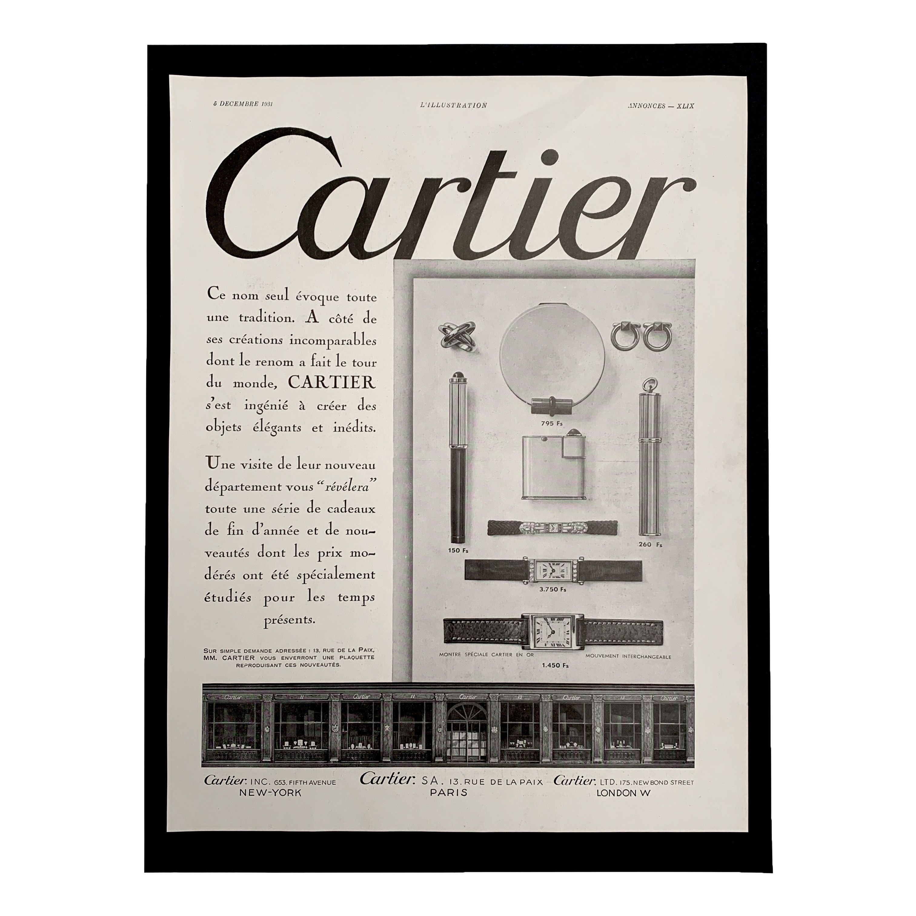 Cartier Archive French Cartier Advertisement Print | Grailed
