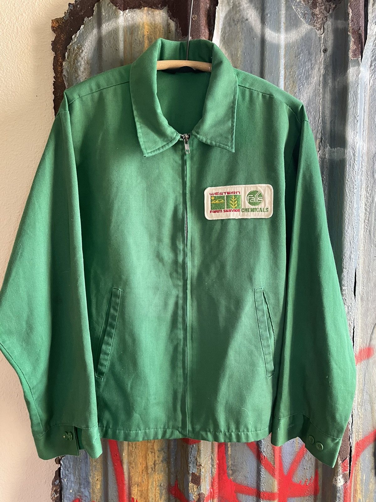 Vintage Vintage faded green work jacket (1970s) | Grailed