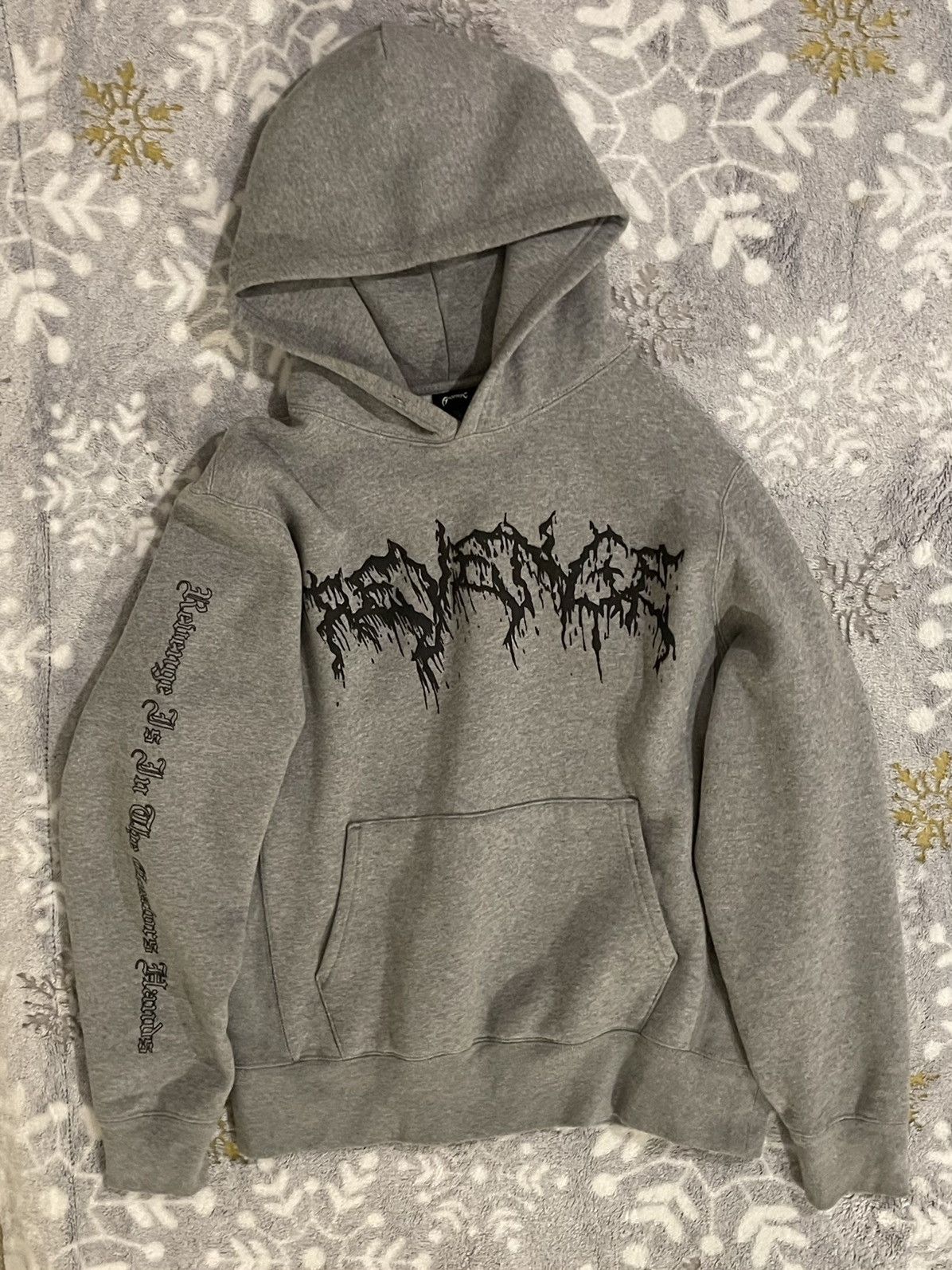 Revenge Revenge Lightning Drip Gray Hoodie | Grailed