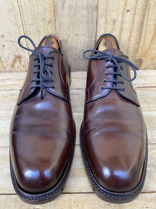 Carmina CARMINA BURGUNDY SHELL CORDOVAN Plain Toe Blucher Dress | Grailed