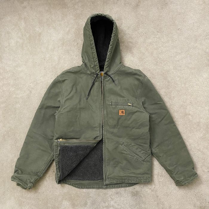 Carhartt Carhartt J141 Sherpa-Lined Sandstone Duck Sierra Jacket | Grailed