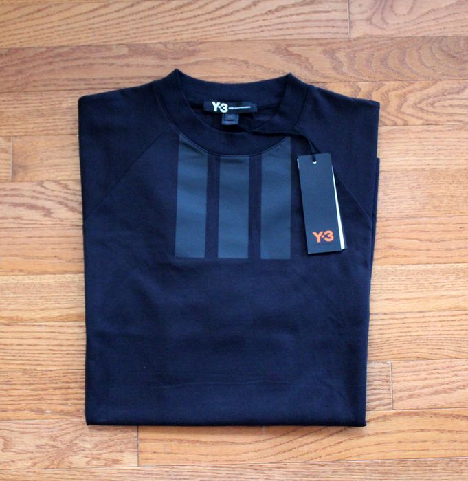 Y-3 3 Stripes Tee Black Y3 adidas Yohji Yamamoto Short Sleeve T-Shirt ...