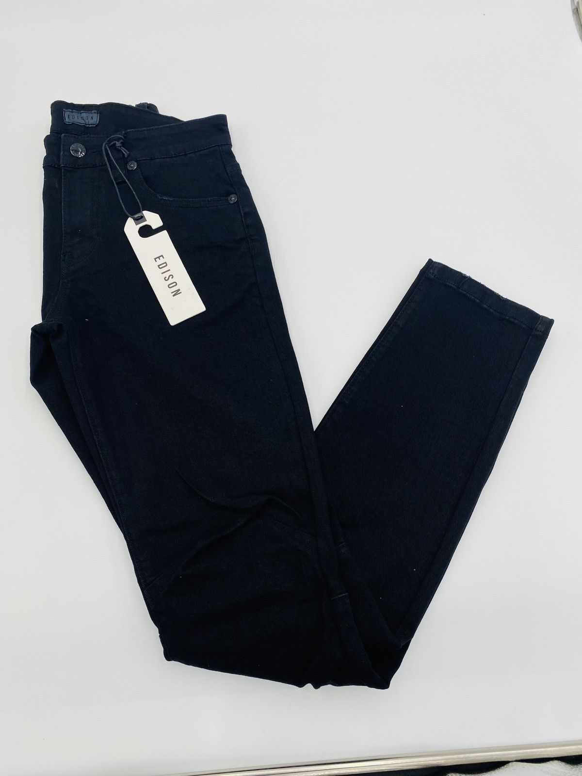 Streetwear × Vintage Size 38 Edison Black Wash Clean Cut Denim Jeans ...