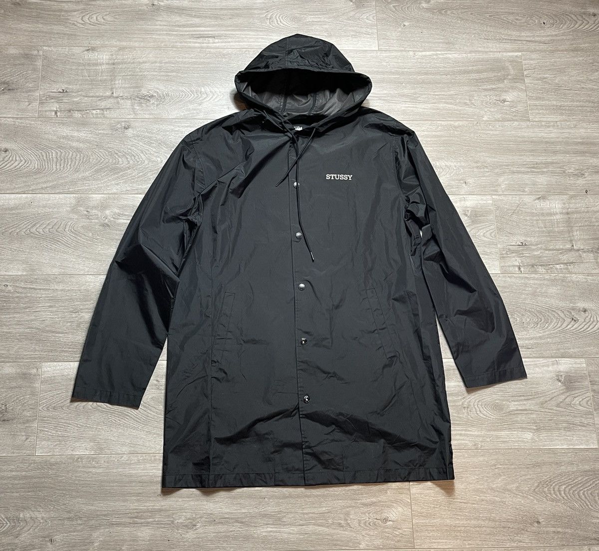 Stussy Stussy Long Button Up Raincoat Jacket Mens Large | Grailed
