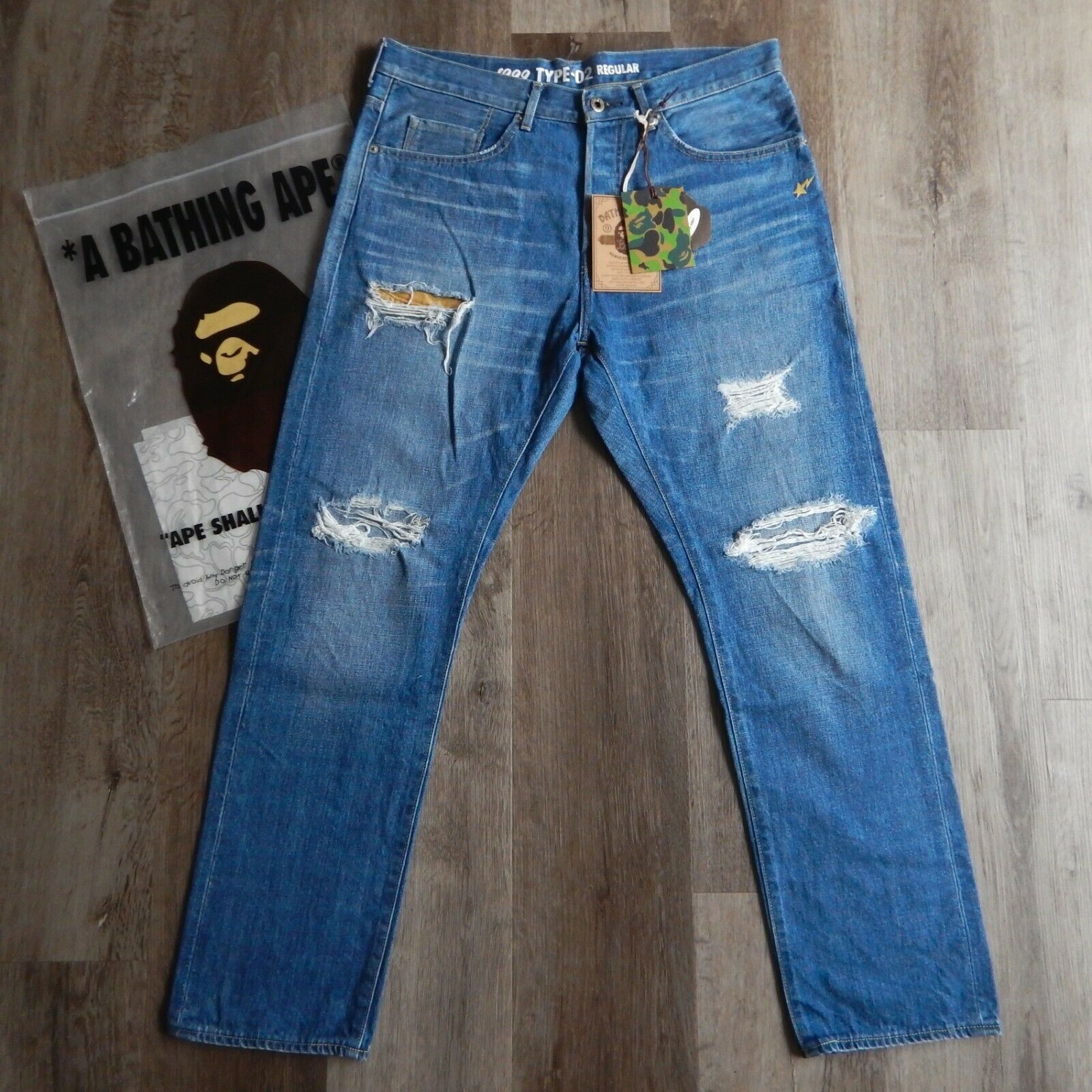 Bape Bape 1999 Type-02 Ripped Selvedge Denim | Grailed