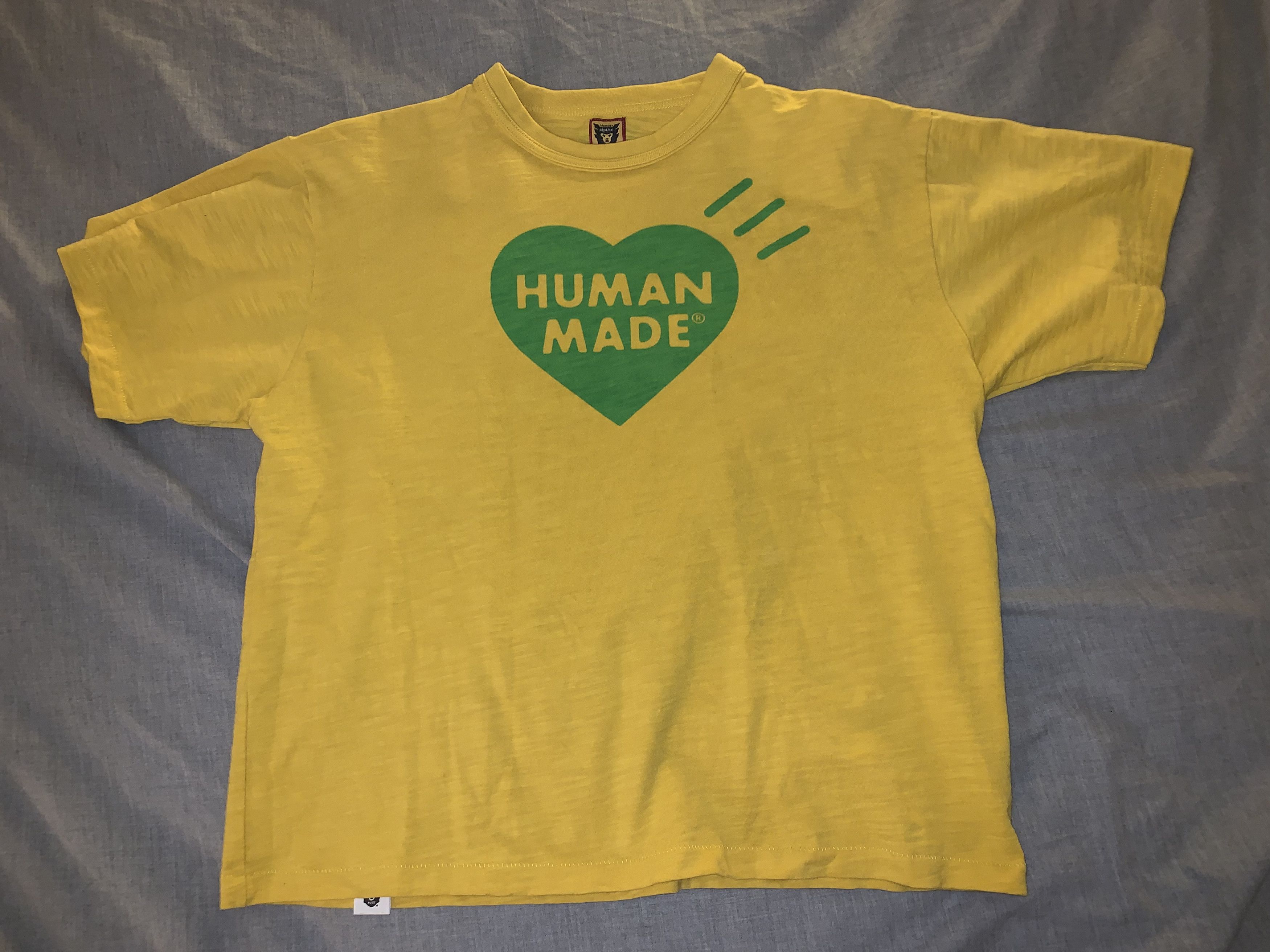 Human Made Yellow & Green Heart Tee | Grailed