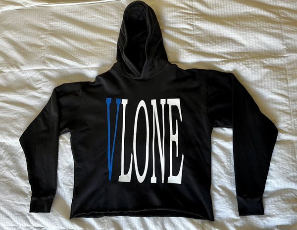 Vlone VLONE Black/Blue Oversized Hoodie | Grailed