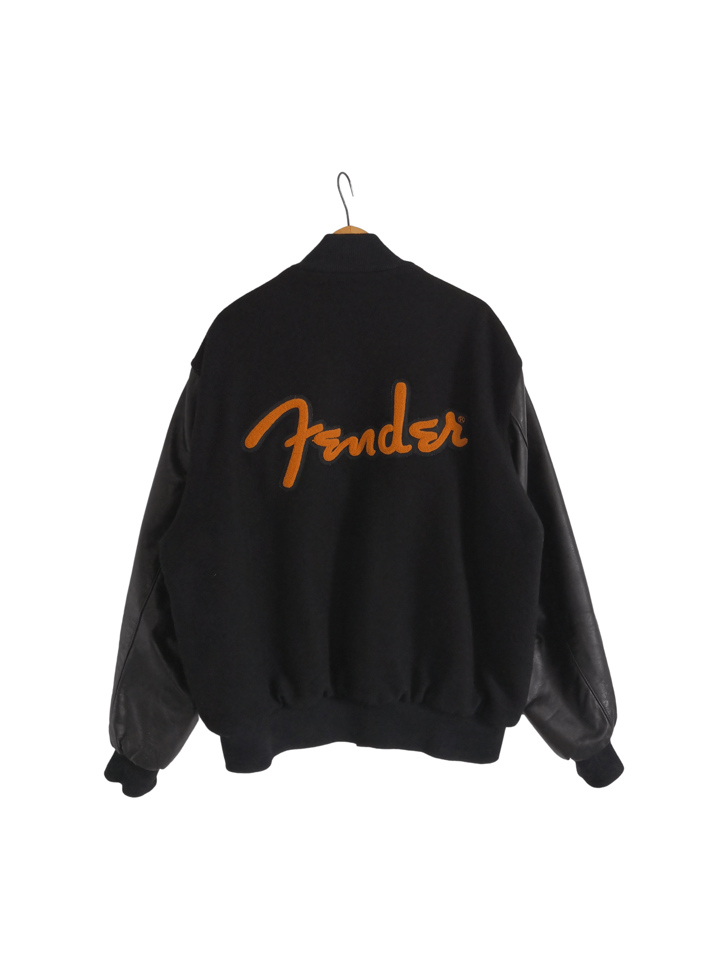 Fender × Vintage Vintage 90s LEATHER fender guitars Varsity jacket ...
