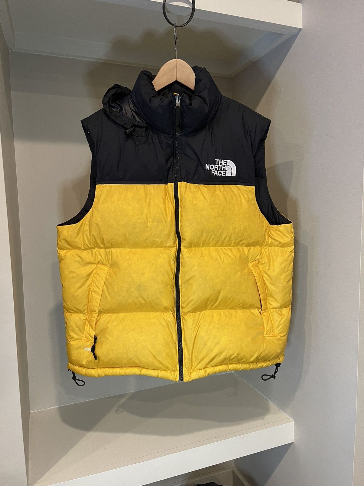 The North Face Nuptse 800 puffer vest in yellow | Grailed