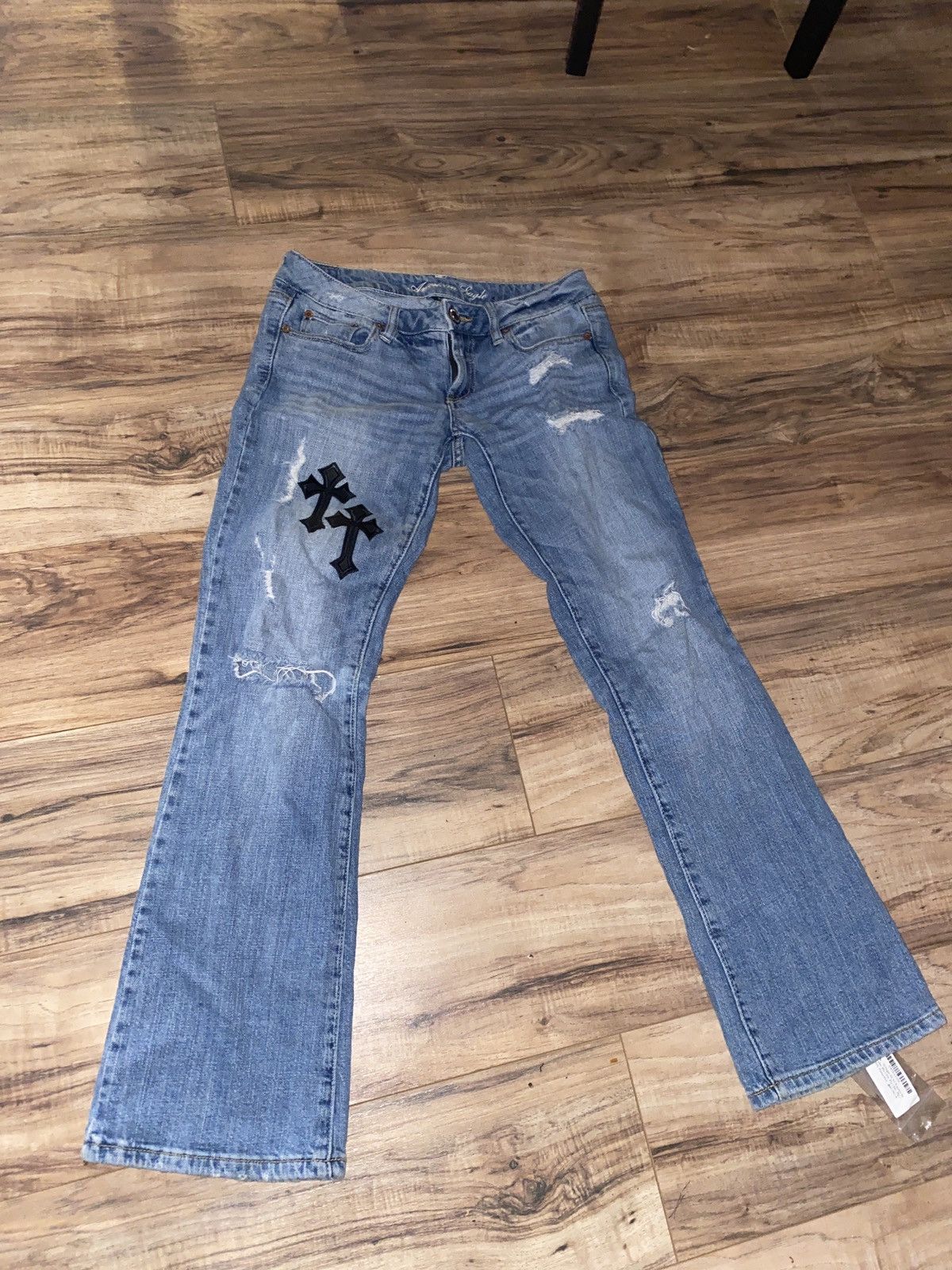 Custom × Streetwear Custom denims with cross | Grailed