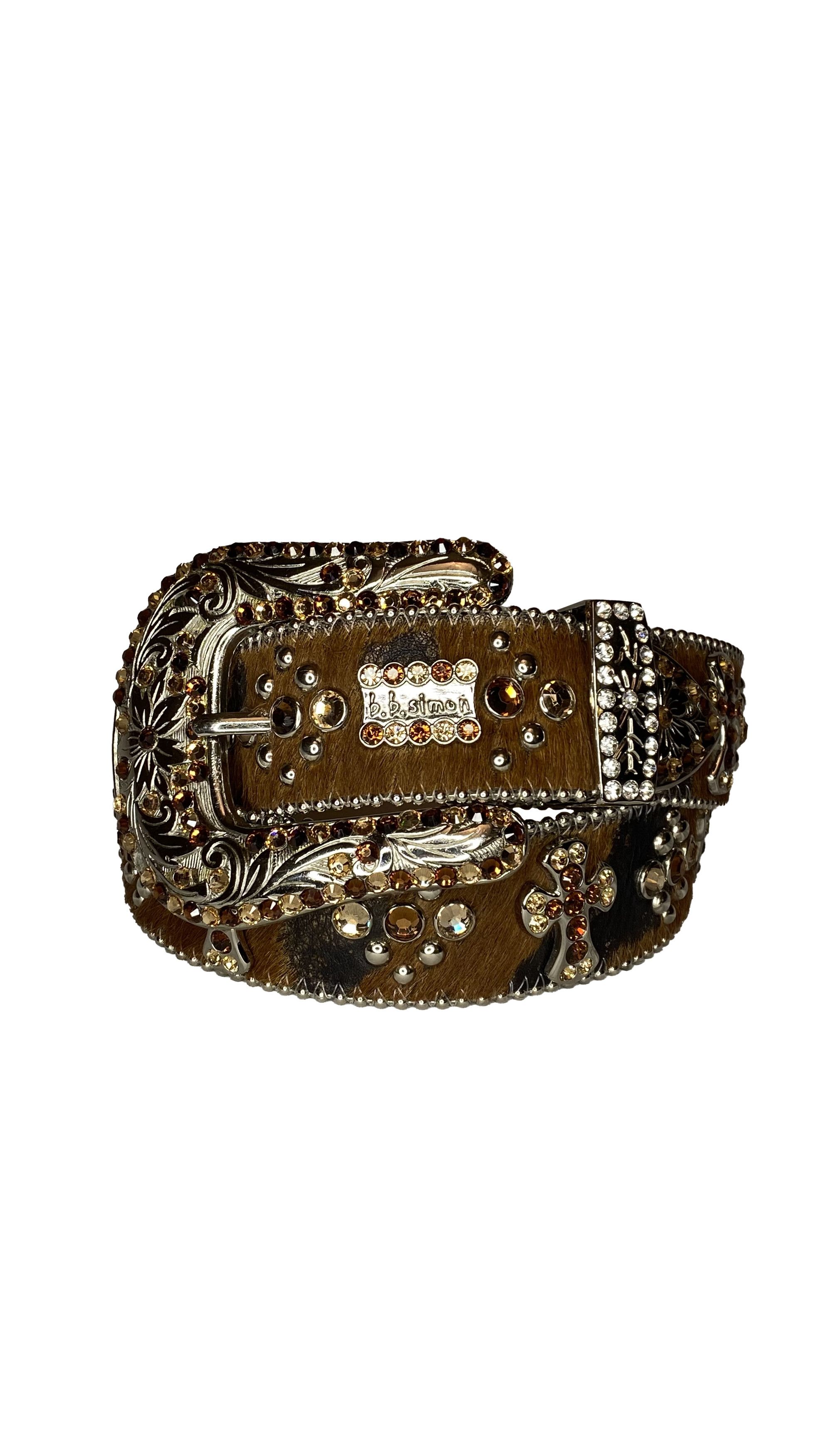 B.B. Simon BB Simon Adabelle Western Belt Acid Wash Pony Hair | Grailed