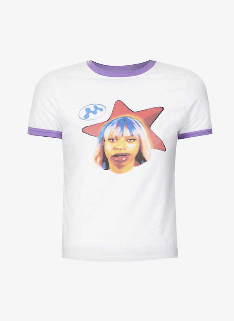 Mowalola Mowalola Mowa graphic-print ringer tee shirt | Grailed