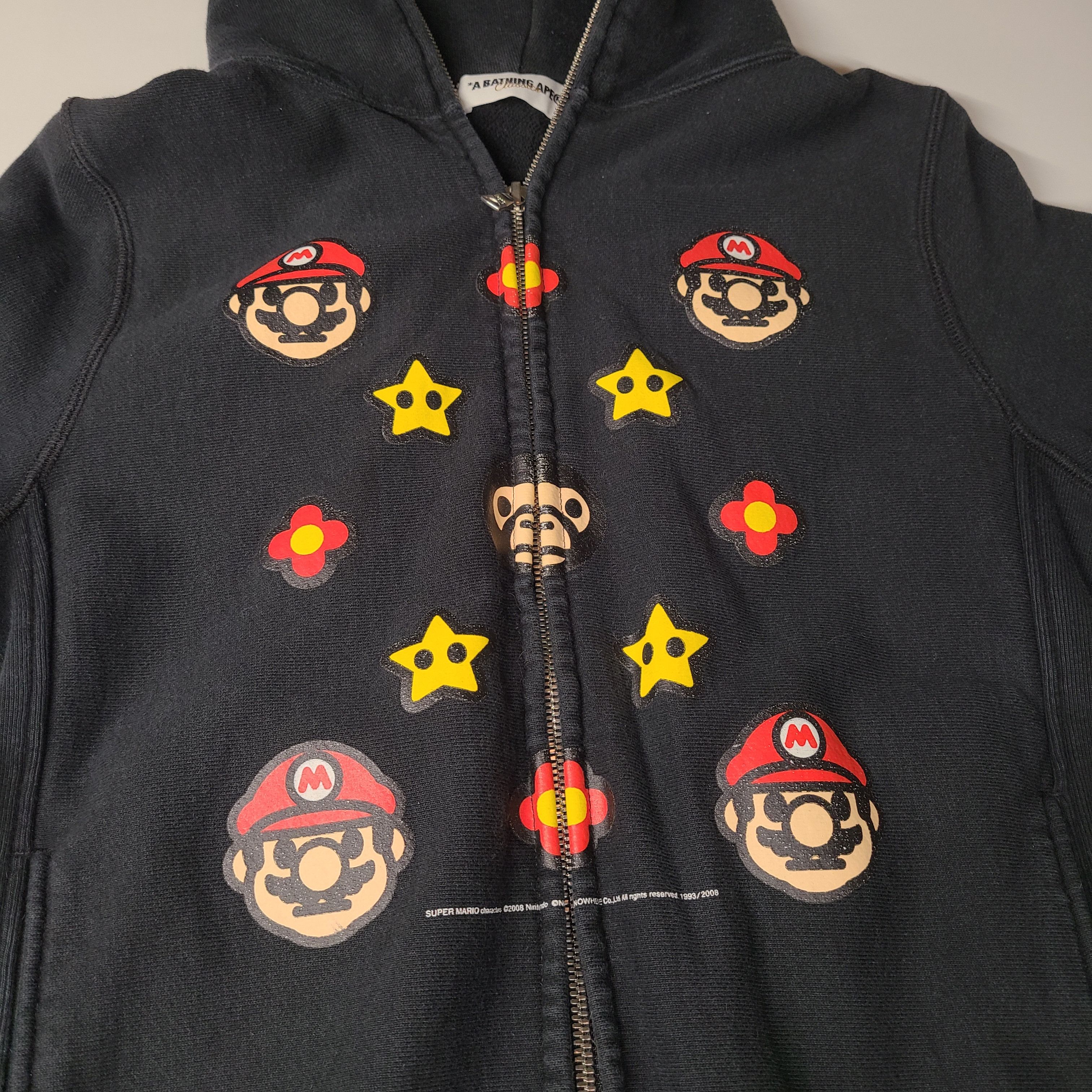 Bape × Nintendo Bape x Nintendo Mario & Star Full Zip Hoodie Mario to ...
