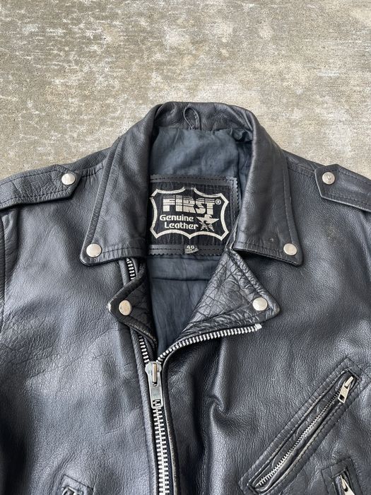 Vintage Vintage Genuine Leather Motorcycle Biker Gang Jacket | Grailed