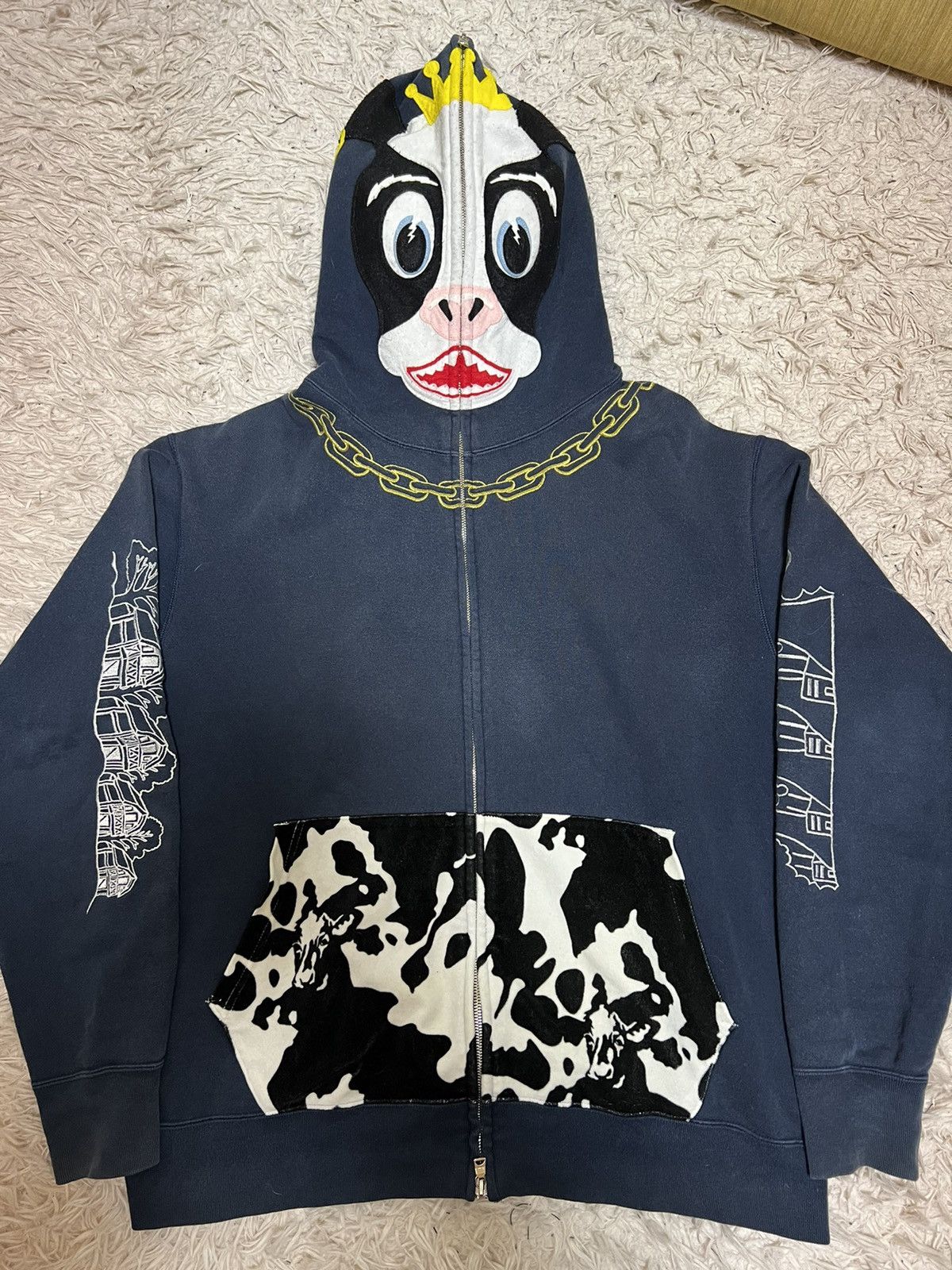 Bape OG BAPE 2008 animal exclusive Cow face hoodie L | Grailed