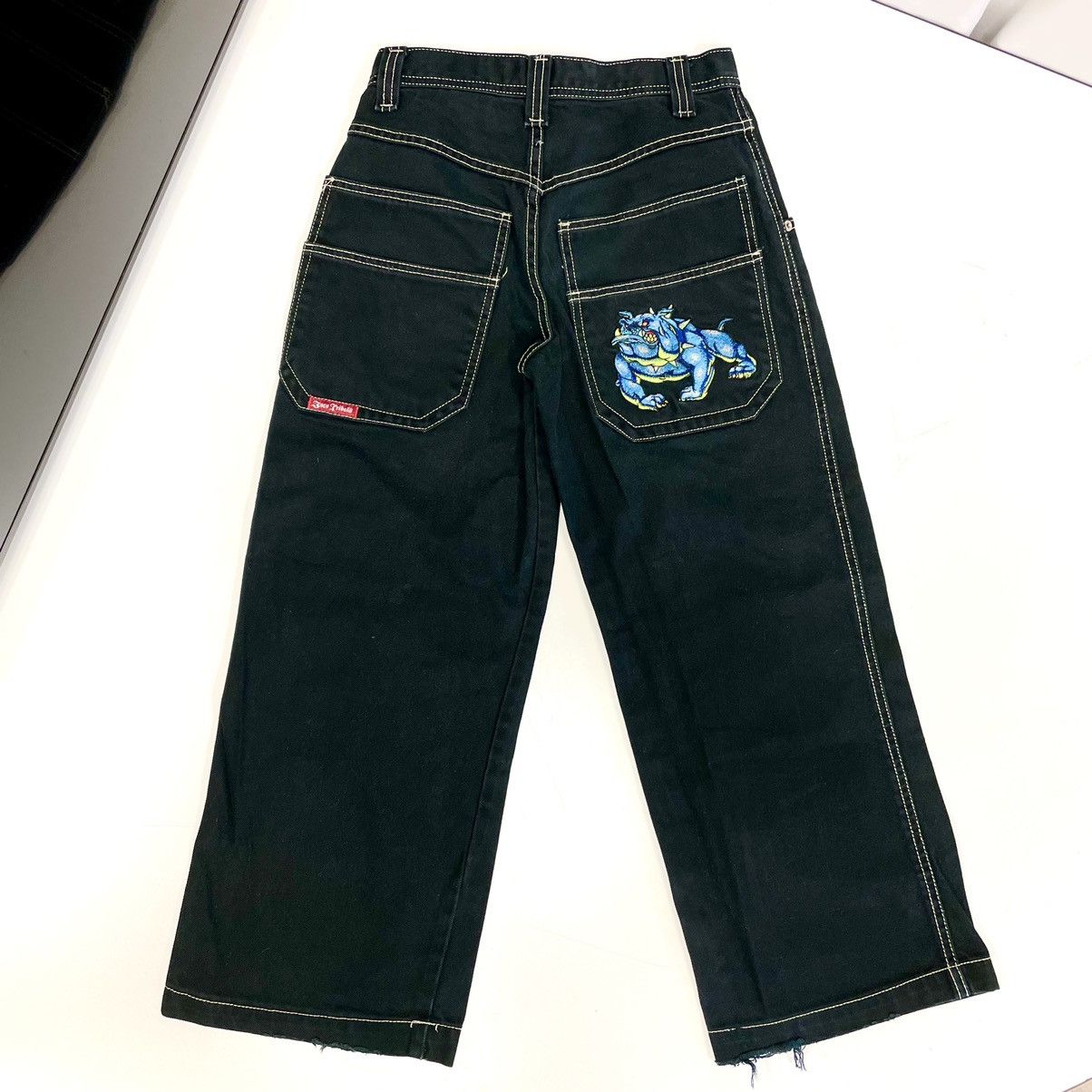 Jnco 90's Denim PIT BULL DOG RAVE Skater Baggy Jeans Boy 10 | Grailed