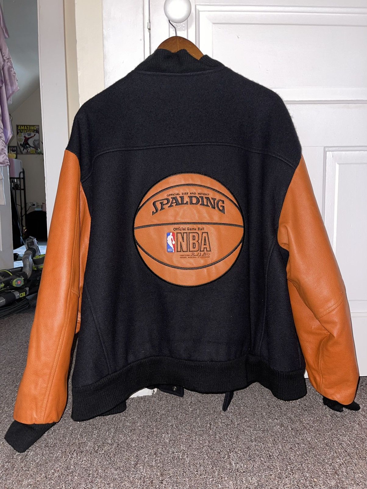 Spalding Vintage NBA Spalding Leather Varsity Jacket | Grailed