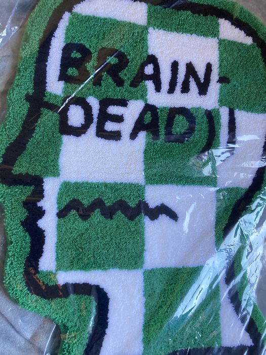 Brain Dead Brain Dead Checkered Logo Head Mat / Rug (Green) | Grailed