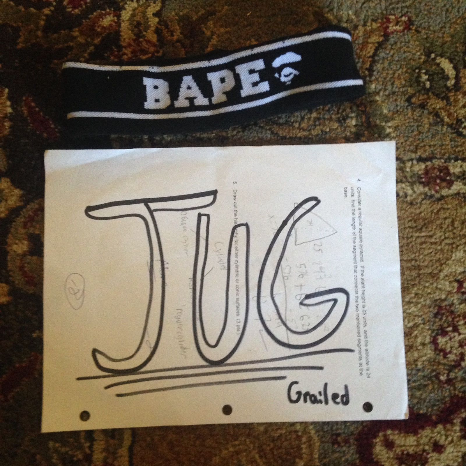 Bape Bape Logo Headband Black | Grailed