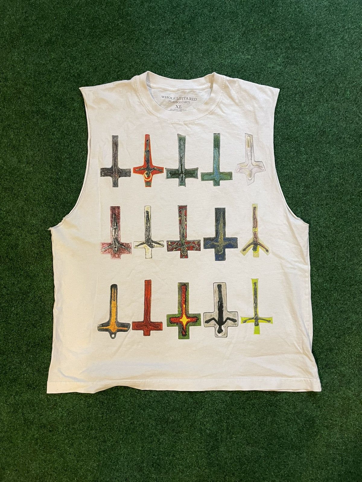 Playboi Carti Playboi Carti Whole Lotta Red Cross Cut Off | Grailed