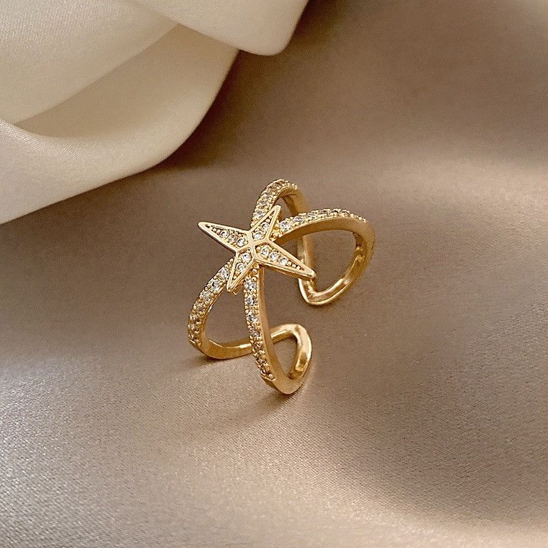 Other 18K Gold Plated Adjustable Lucky Star Ring for Women | Grailed