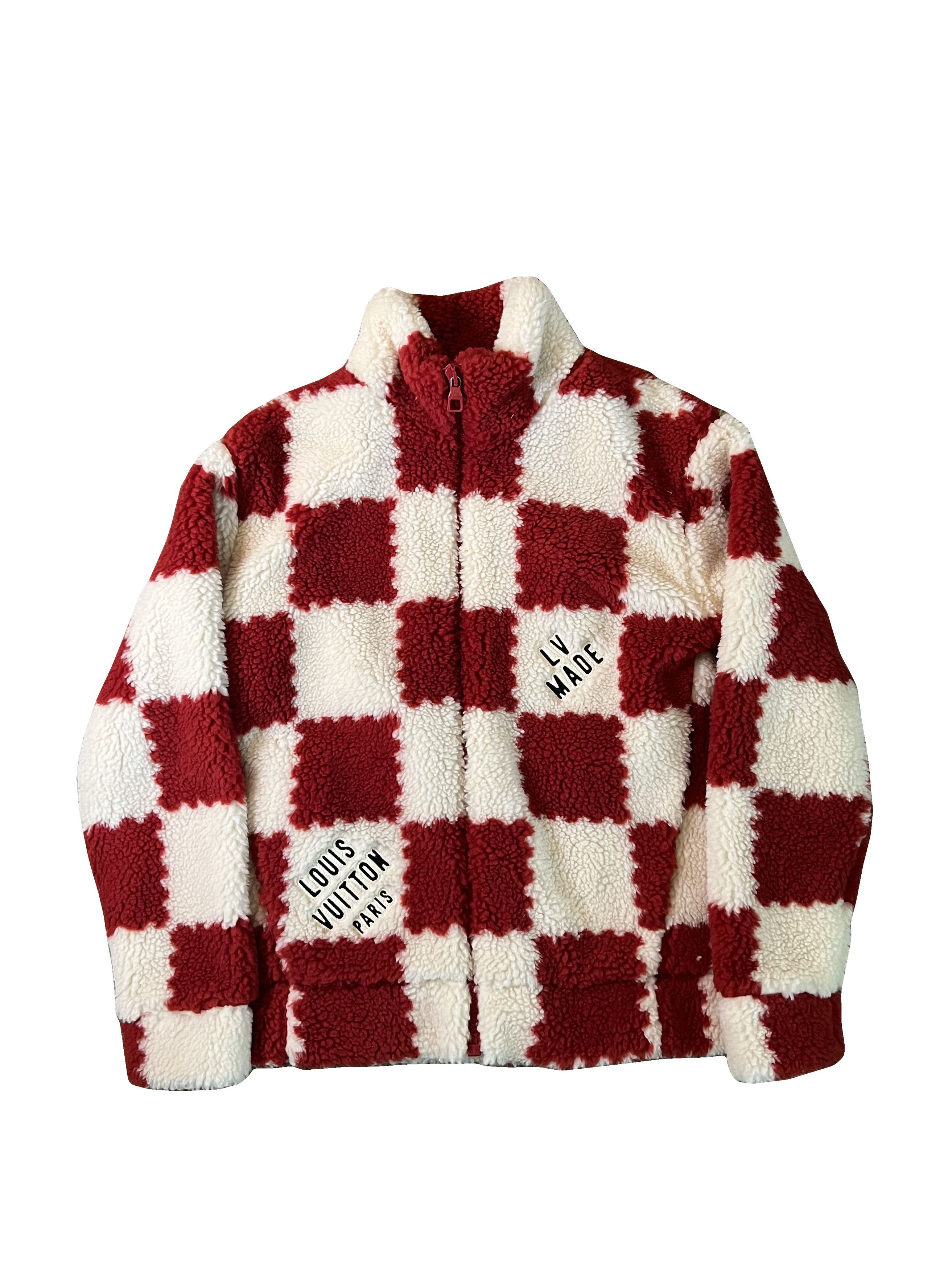 Louis Vuitton × Nigo Louis Vuitton Nigo Red Checkered Fleece Jacket ...