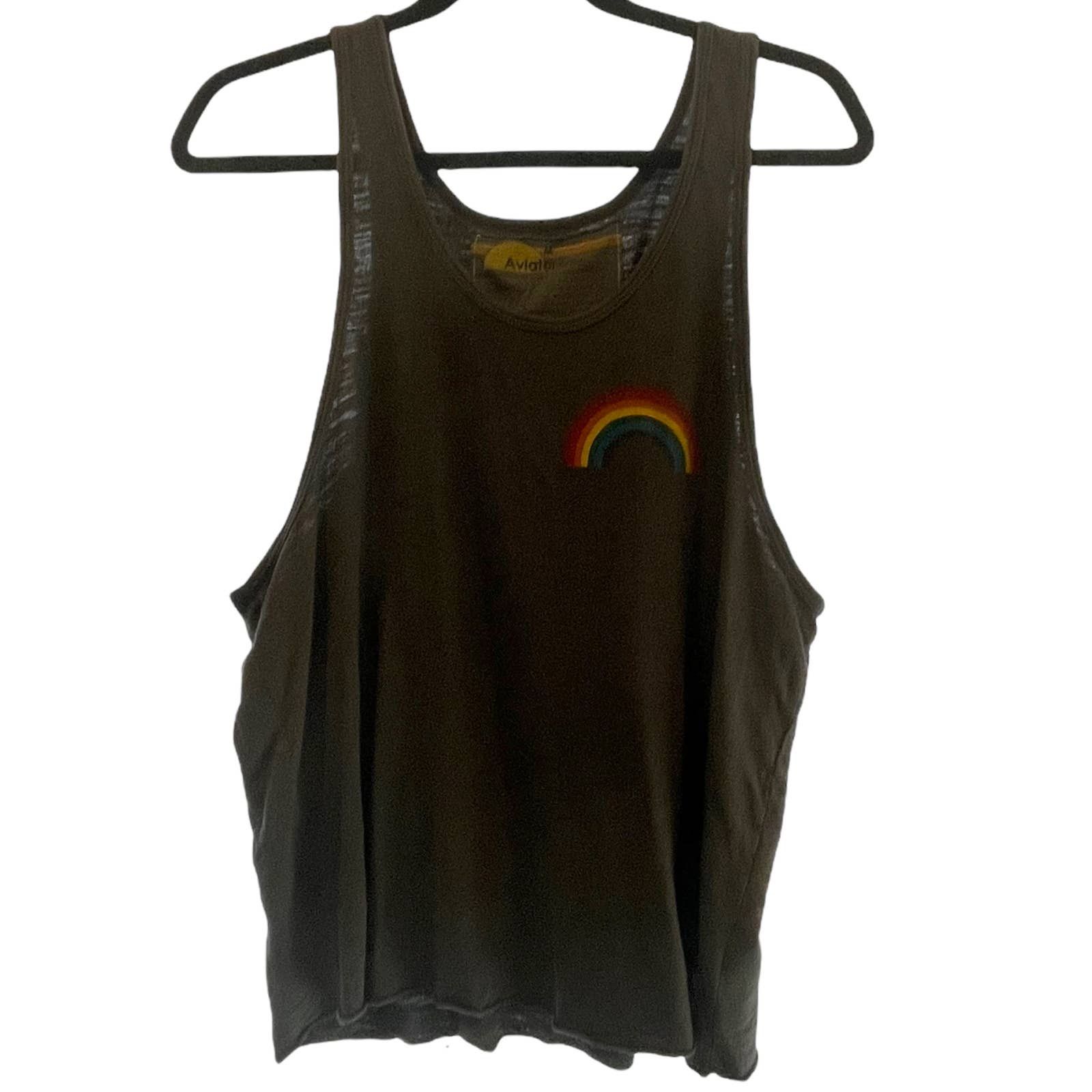 Aviator Nation Aviator Nation tank, Charcoal, Small Rainbow, Med | Grailed