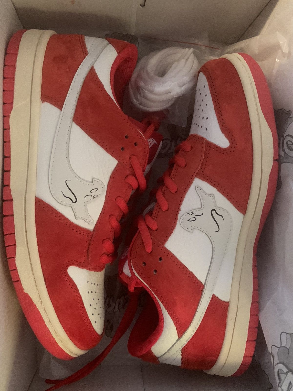 Custom Cherry Red Ghost Dunk Custom | Grailed