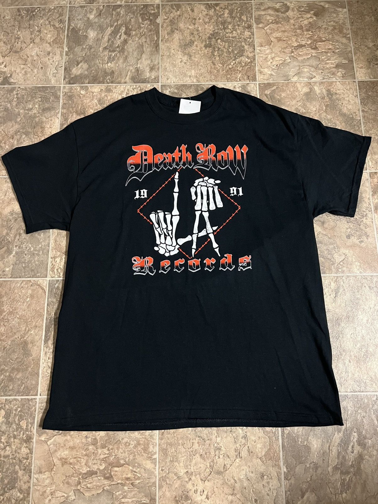 Vintage Deadstock Retro Death Row Skeleton LA Hand Tee | Grailed