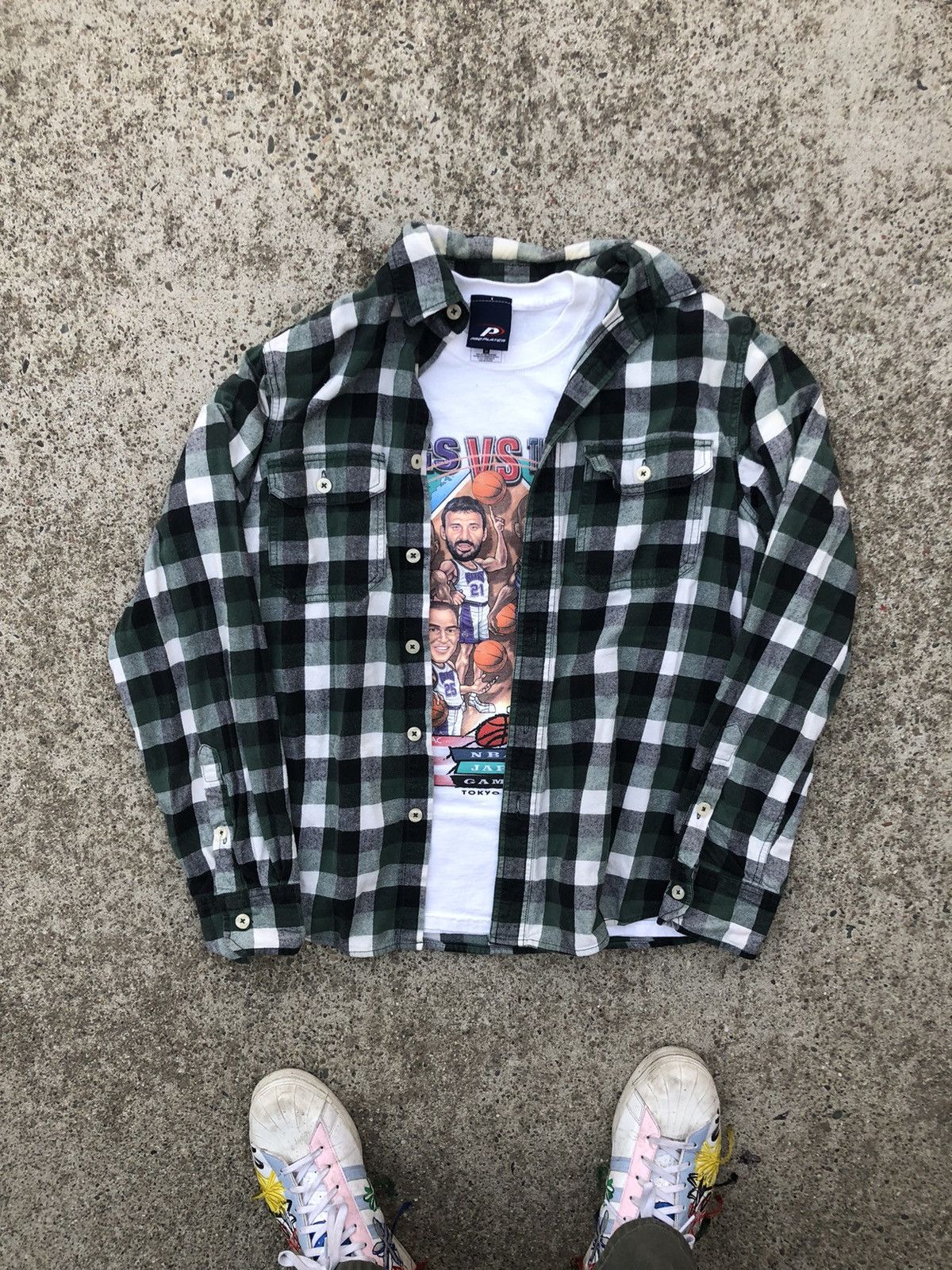 Vintage 1990s Vintage Earth Green Flannel Shirt Travis Scott Awge | Grailed