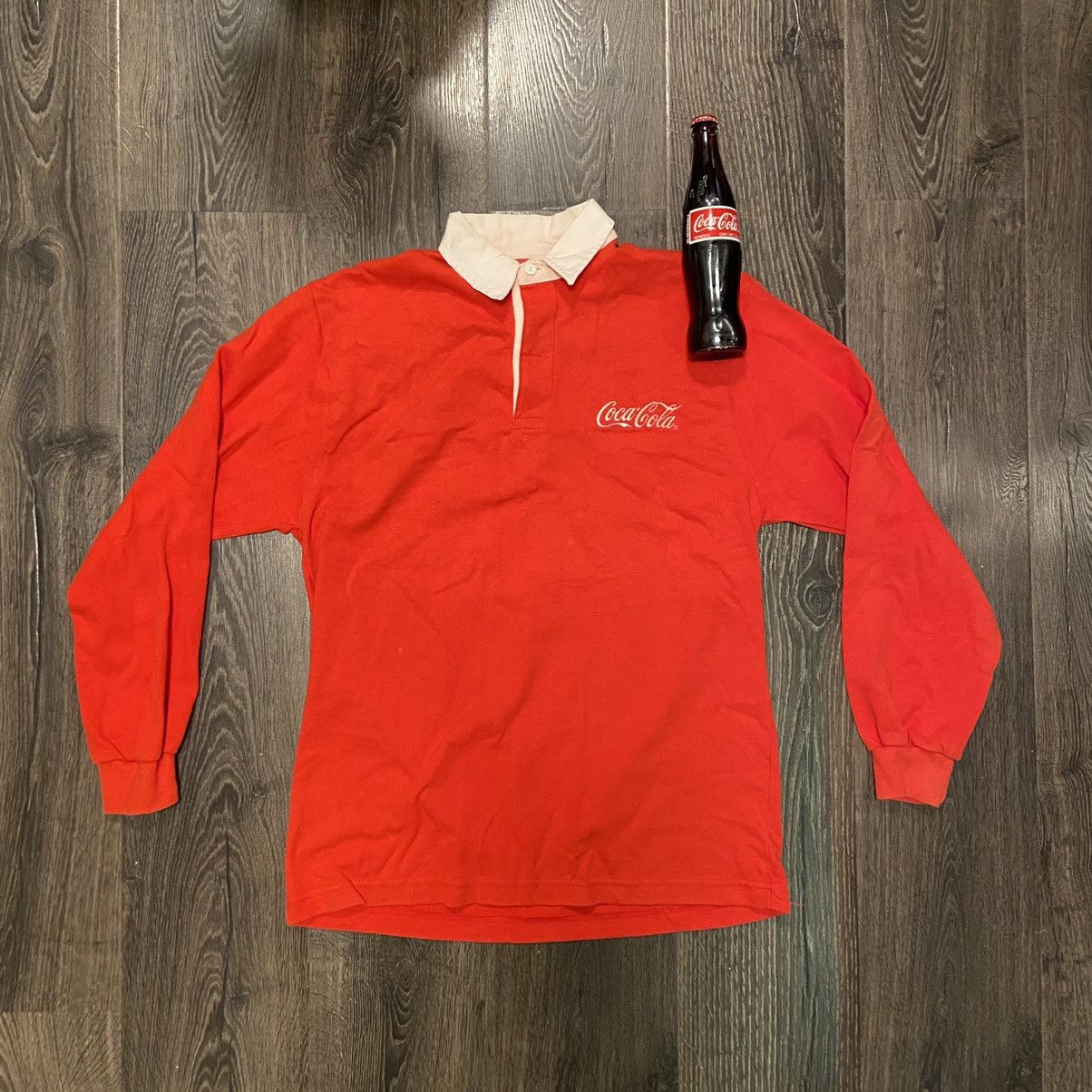 Coca Cola × Vintage Vintage Coca Cola polo T-shirt long sleeves | Grailed