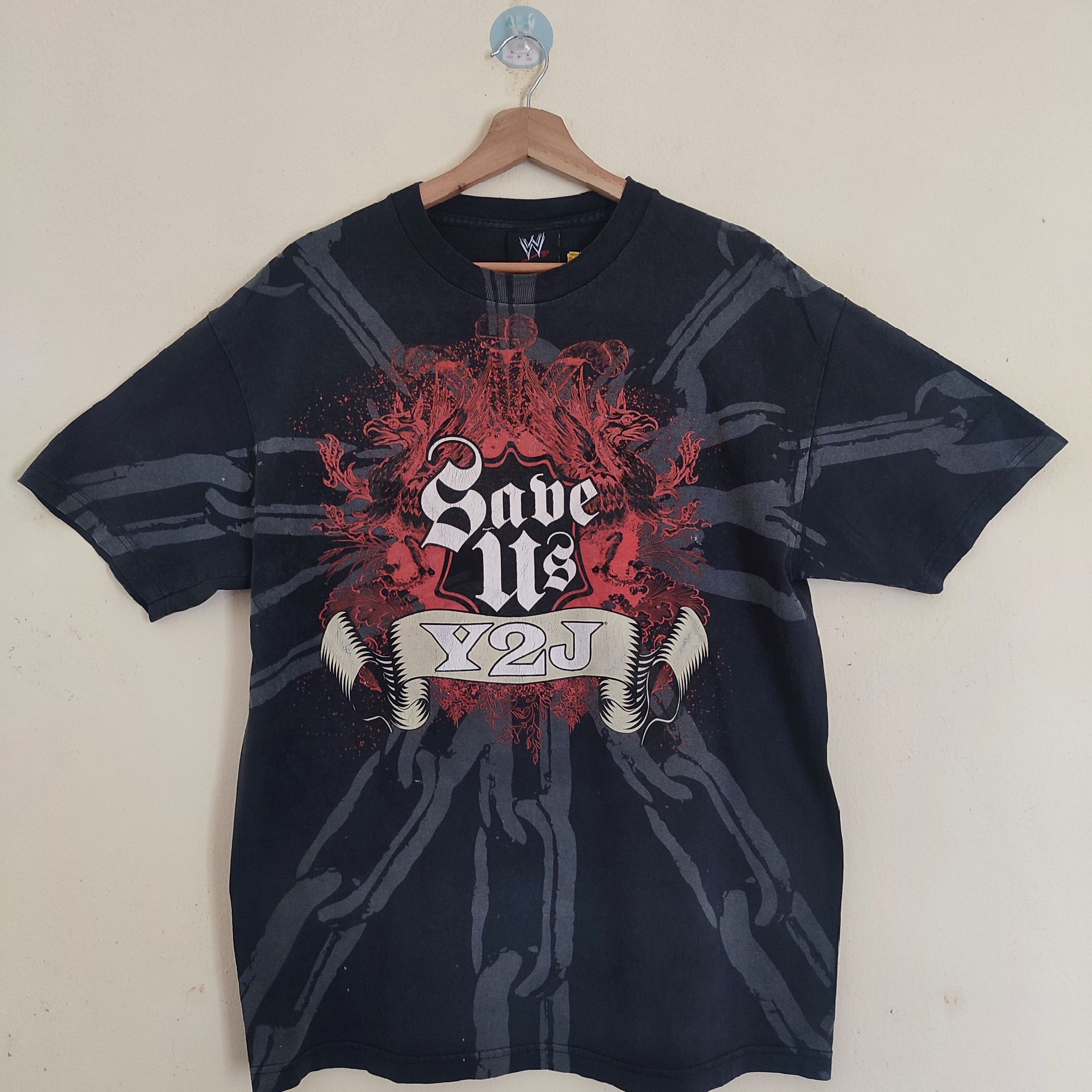 Vintage × Wwe × Wwf Vintage SAVE US Y2J Chris Jericho Wrestling Tshirt ...