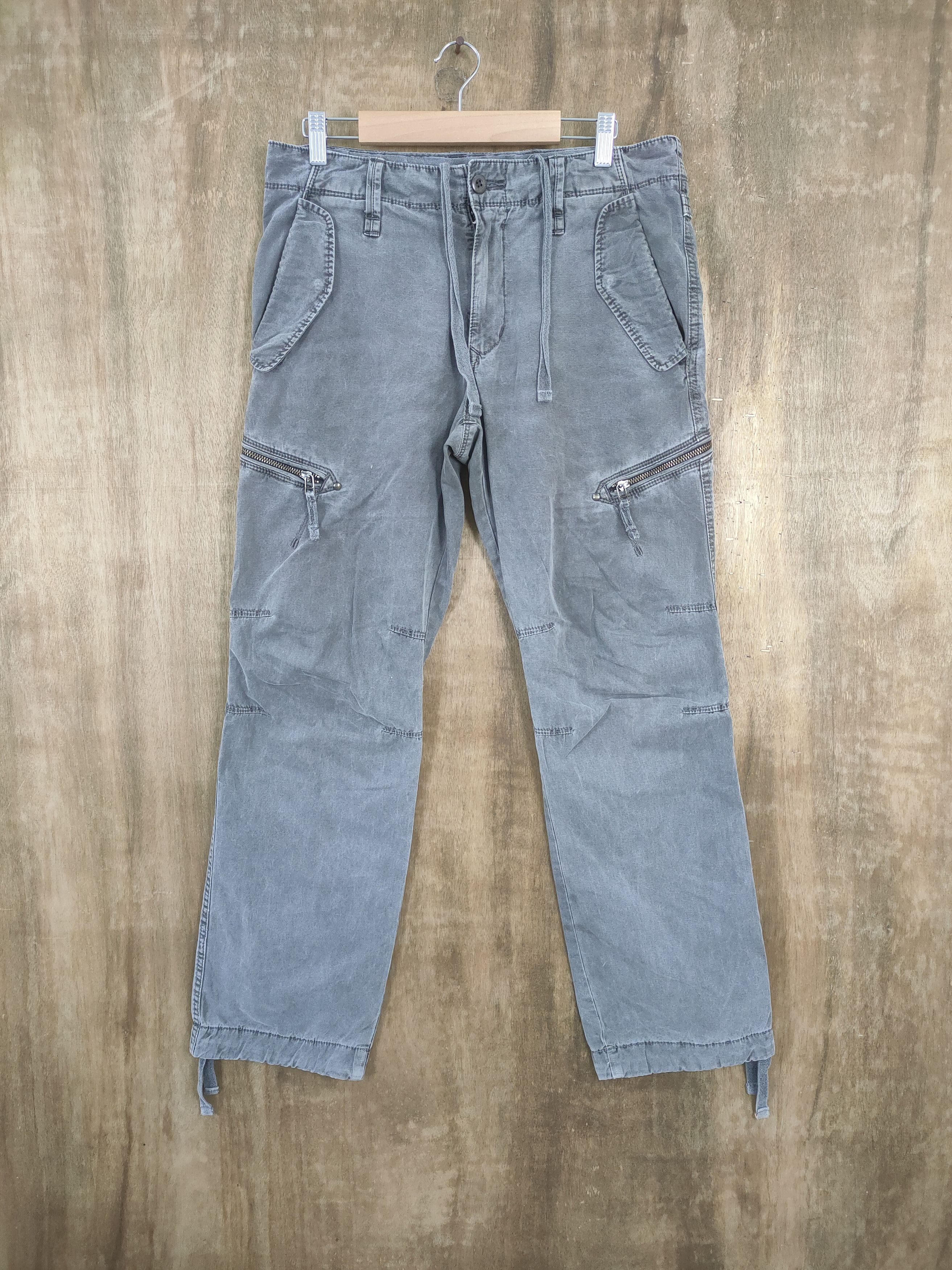 Japanese Brand × Streetwear × Vintage VINTAGE FADED BLACK CARGO PANTS ...