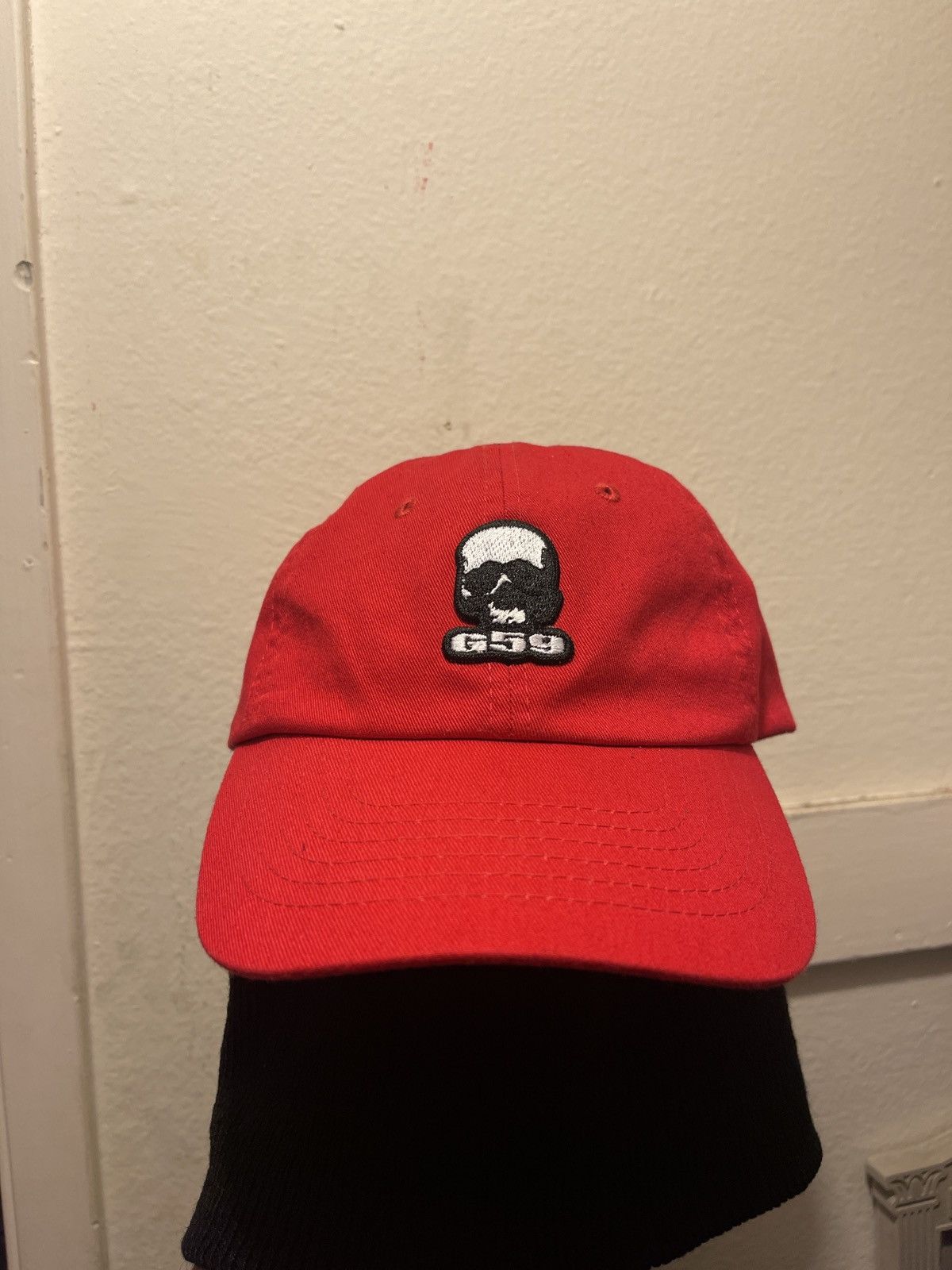 G59 Records RED G59 GREY FIVE NINE $UICIDEBOY$ SKULL LOGO HAT | Grailed