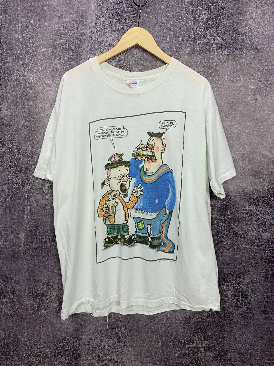 Vintage Hanes vintage big logo cartoon picture T-shirt 90s | Grailed