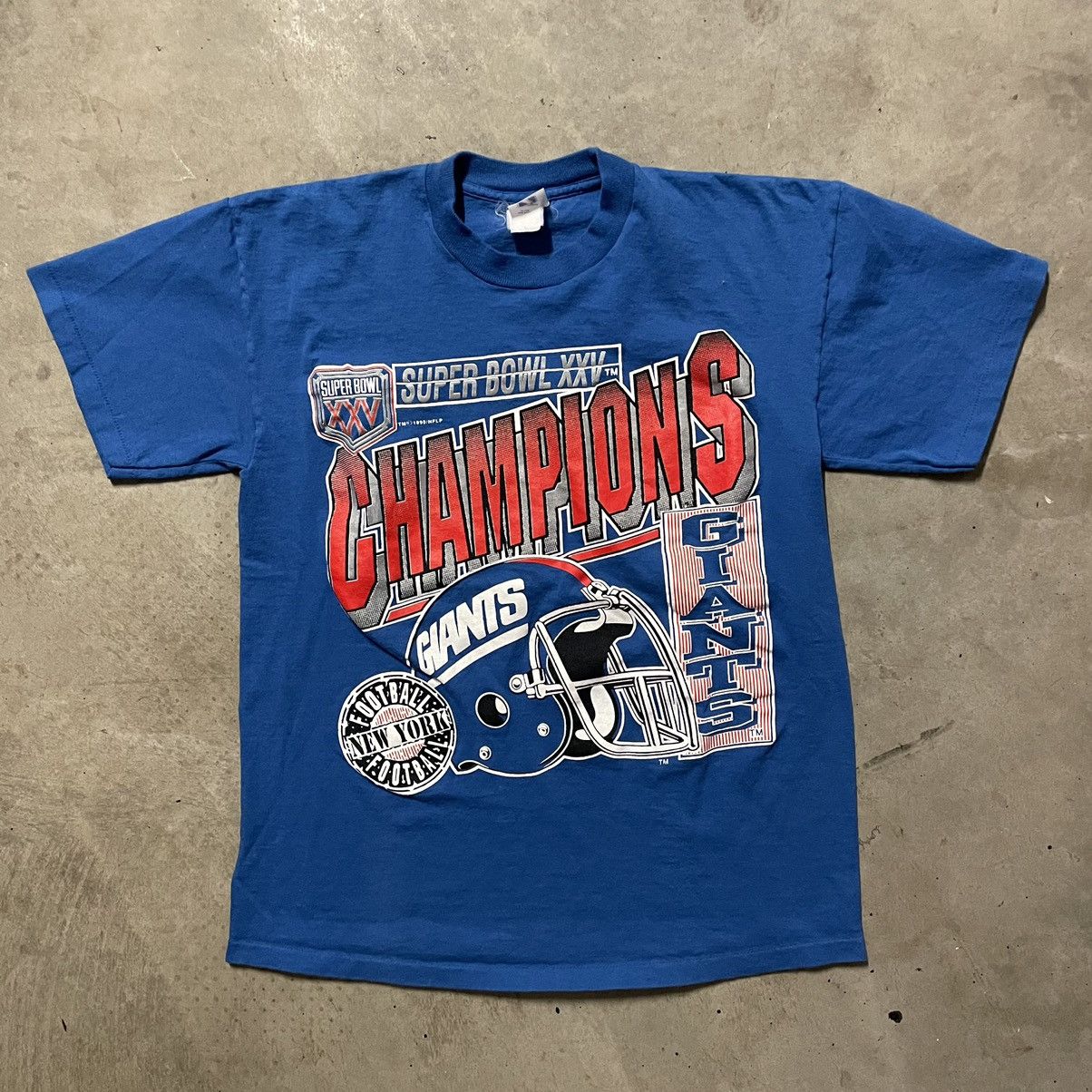 Vintage Logo 7 Vintage 1990 New York Giants Blue Shirt Mens Medium ...
