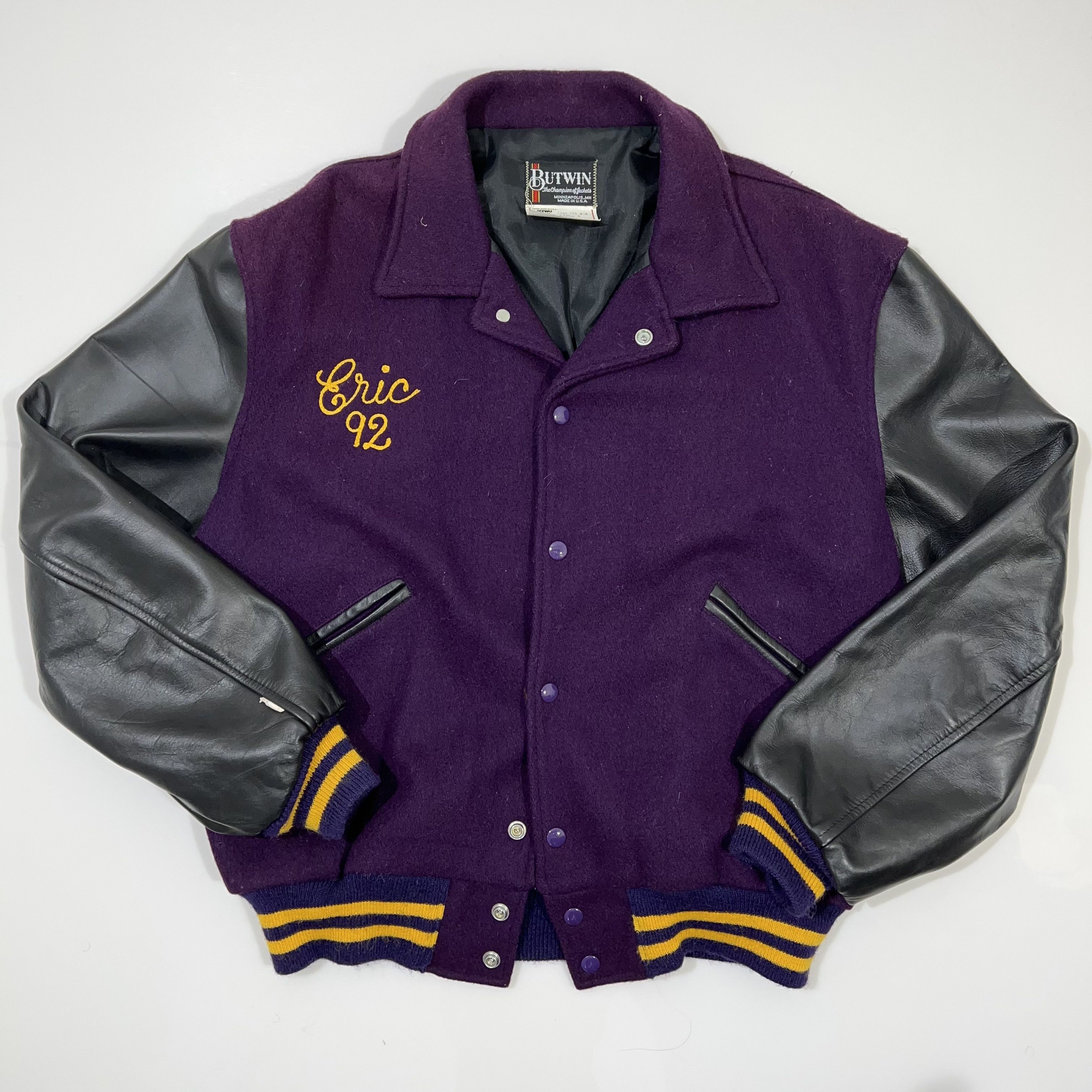 Made In Usa × Varsity Jacket × Vintage "Vintage 1992 ""Eric"" Purple ...